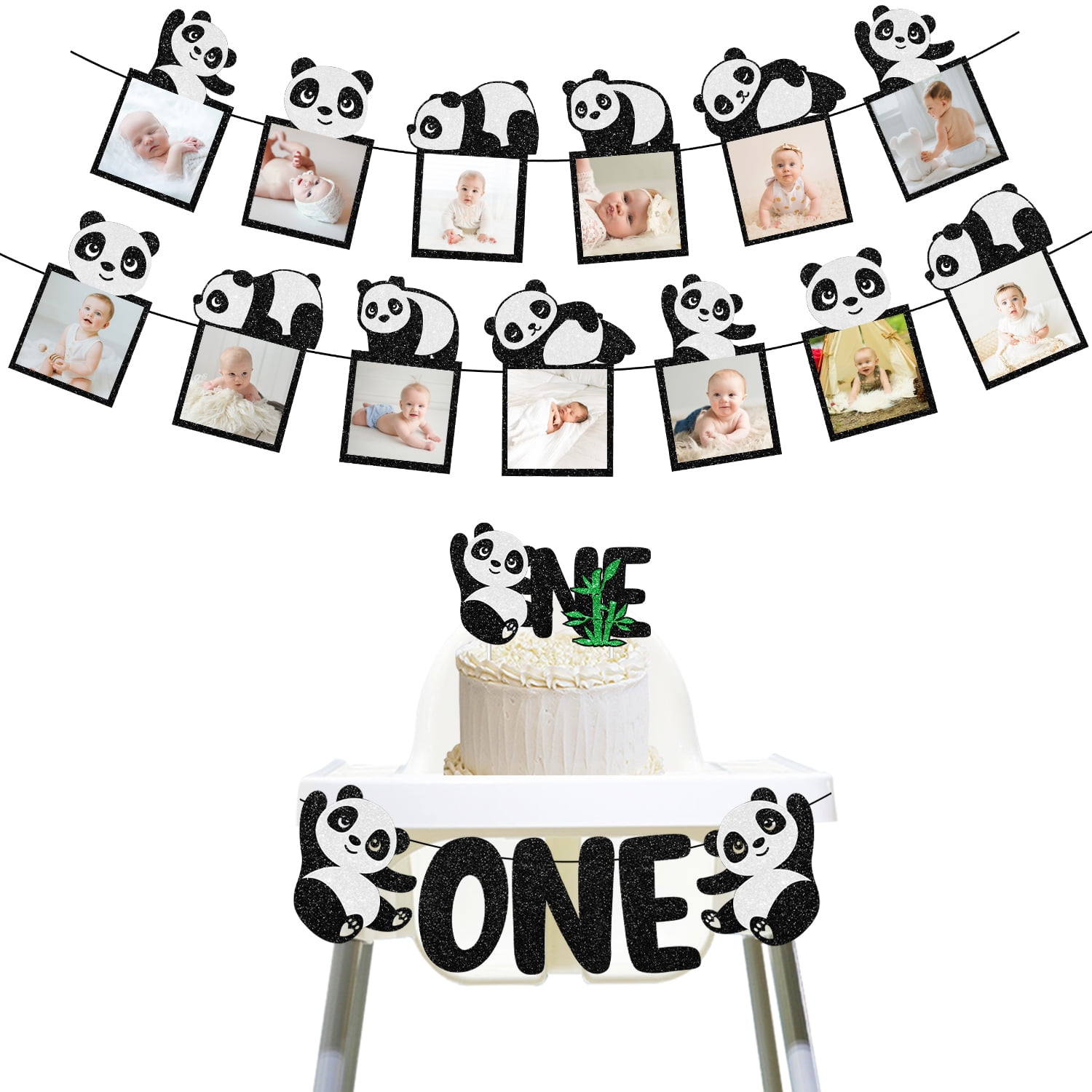 Panda Birthday Decorations for Boys Girls, Black and White Panda Themed ...