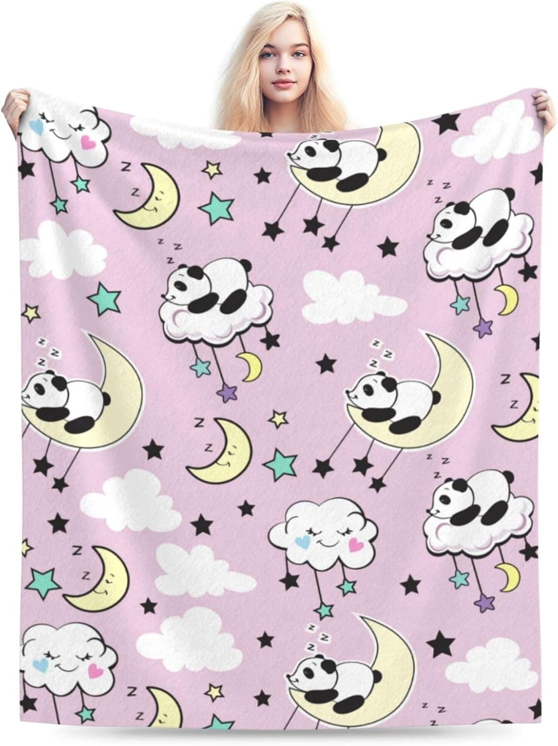Panda Blanket 60"x80"Pink Super Soft Warm Panda Throw Blanket ...