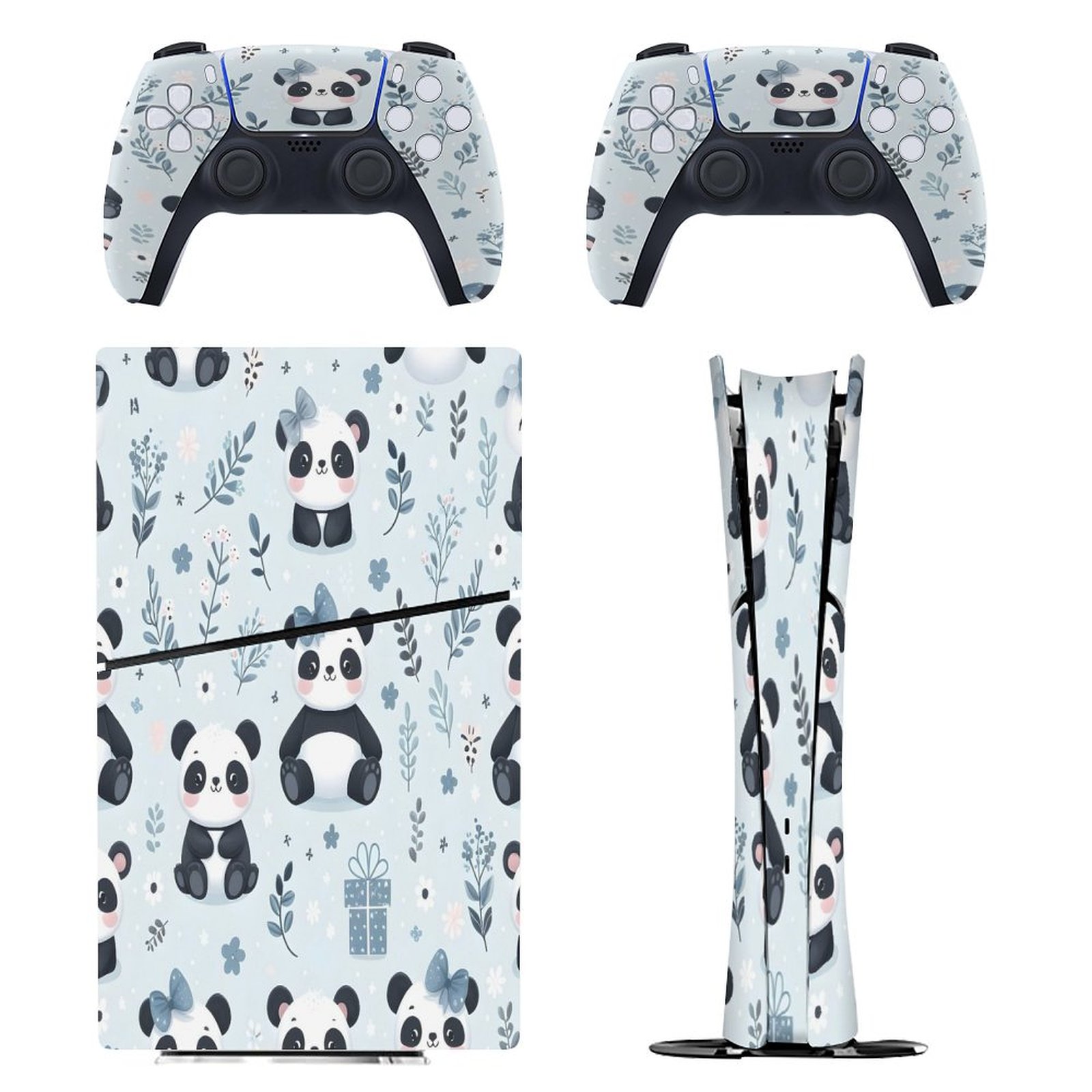 Panda, Blue PS5/PS5 Slim Digital Disc Skin Sticker For Console And ...
