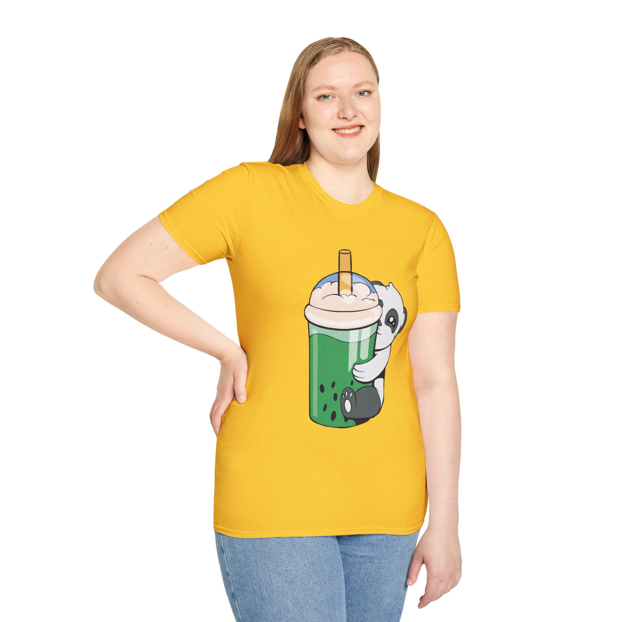 Panda Bubble Tea Drinker Graphic T-Shirt - Walmart.com