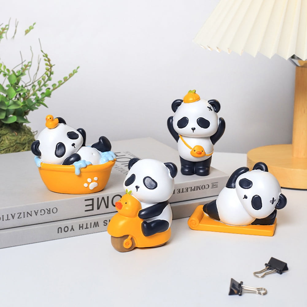 Panda Cake Decor-Cartoon Resin Panda Statue,Animal Figurines Collection ...
