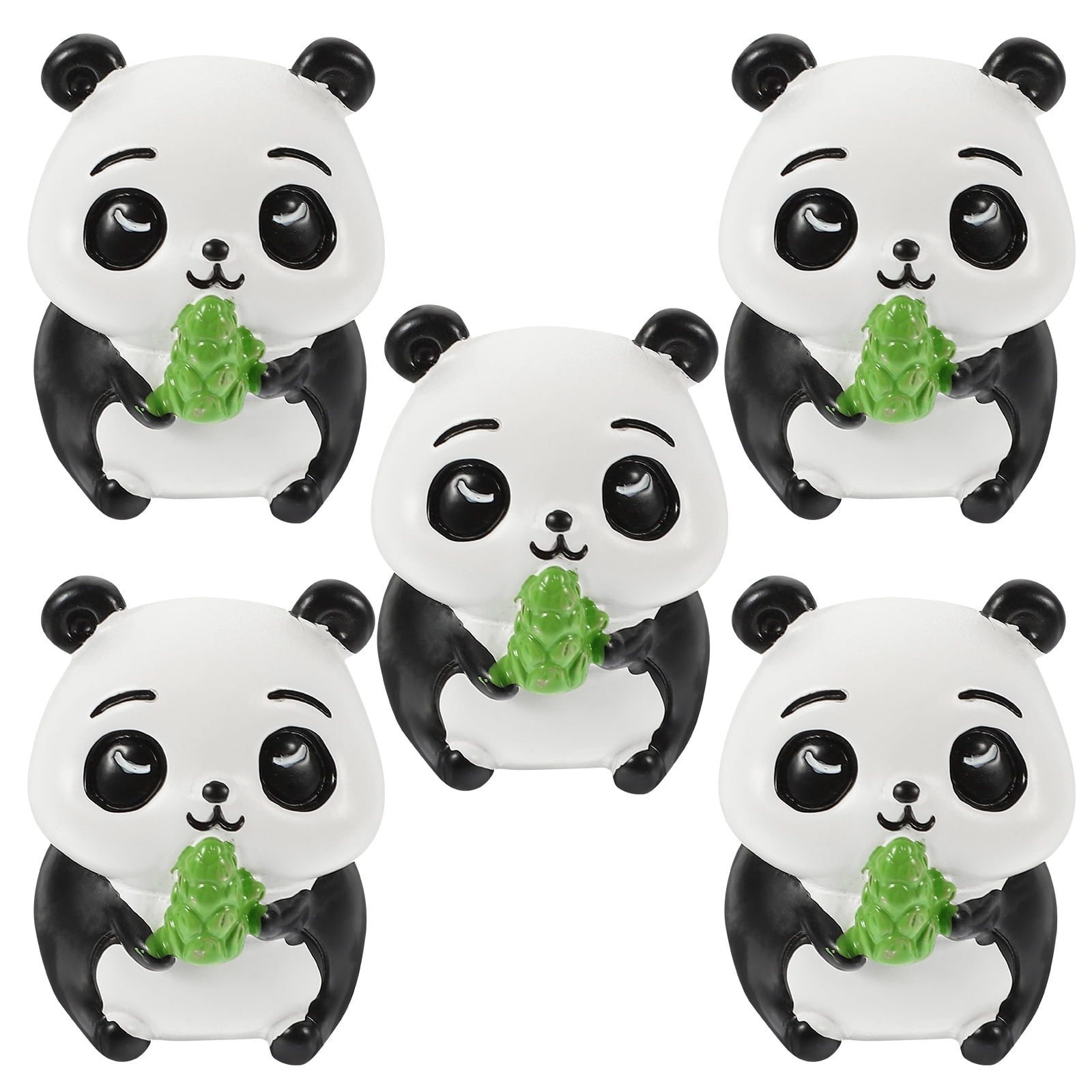 Raindrops Small Panda Figurine Resin Multi Colored 5Pcs Housewarming ...