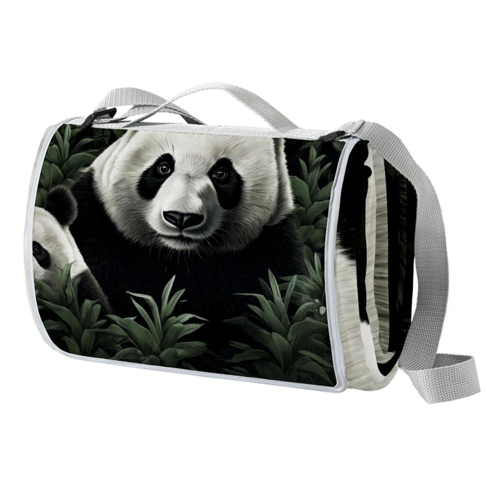 Panda Canvas Picnic Blanket Outdoor Waterproof Mat with Carry Handle ...