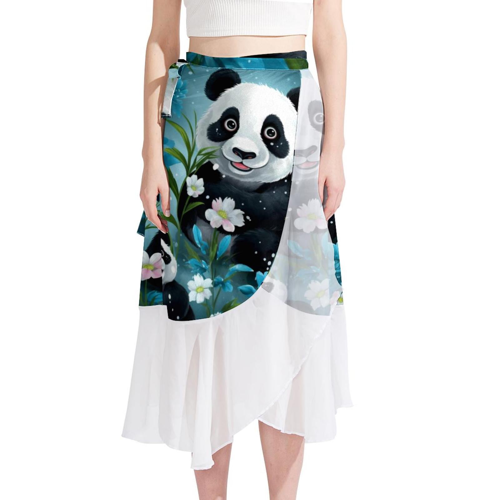 Panda Chiffon Summer Dresses for Women | Stylish Beach Skirt with ...