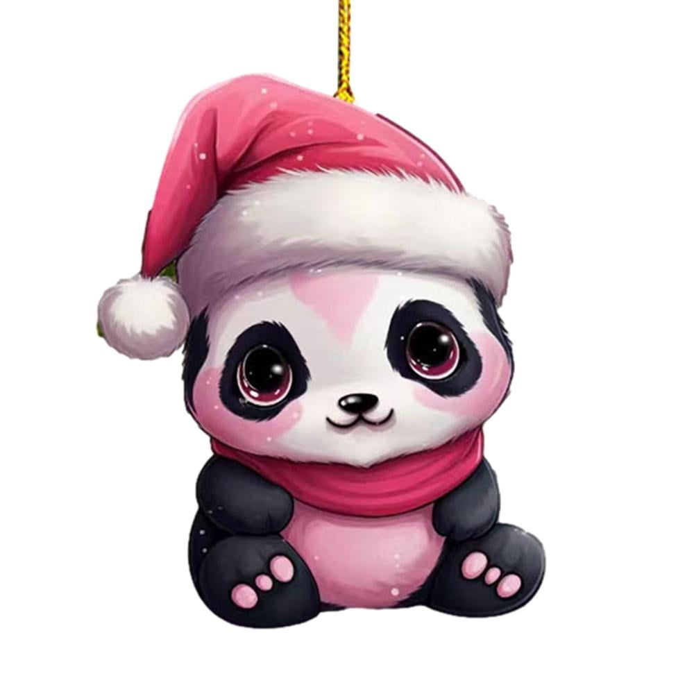 Panda Christmas Ornaments | Decorative Acrylic Panda Decor | Backpack ...