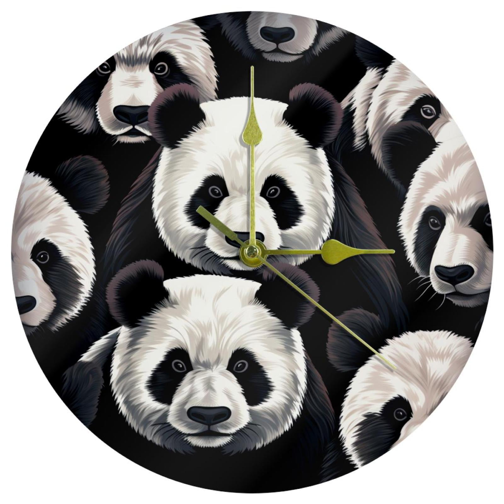 Panda Circular Acrylic Wall Clock - Elegant Timepiece for Home Decor ...