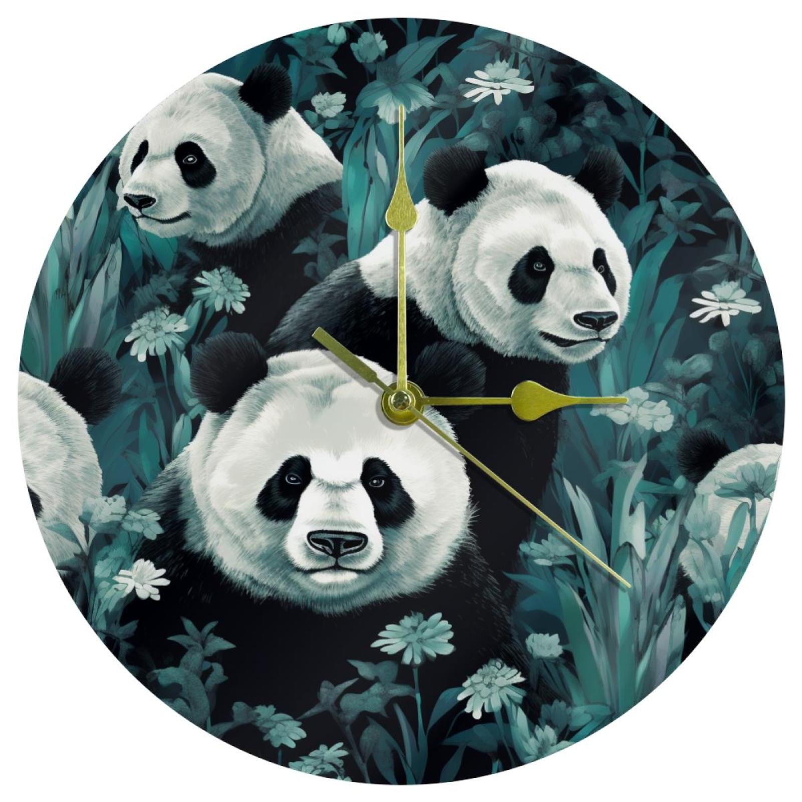 Panda Circular Acrylic Wall Clock - Elegant Timepiece with Modern ...