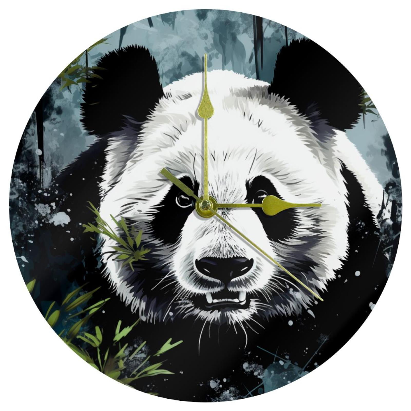Panda Circular Acrylic Wall Clock - Elegant Timepiece with Sturdy ...