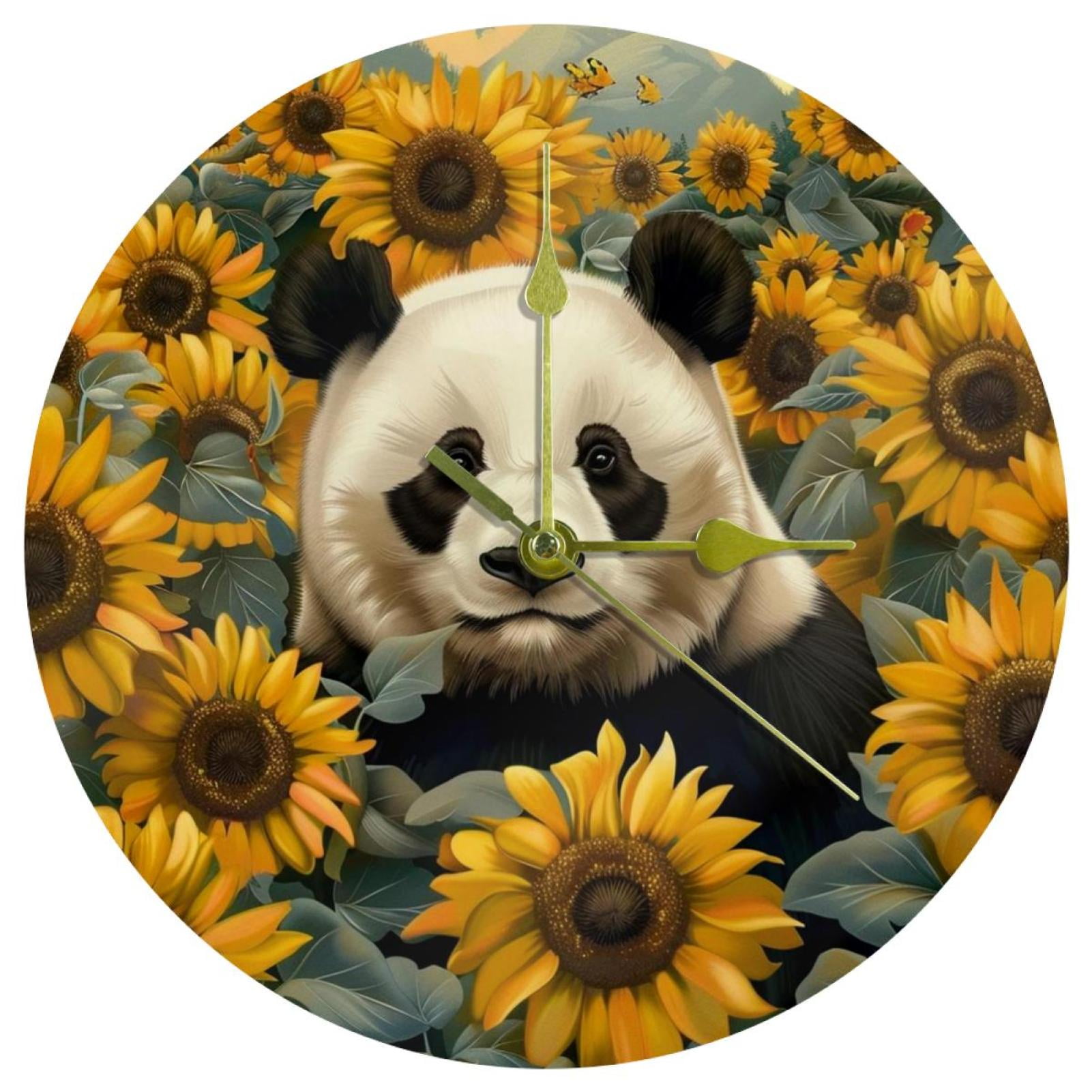 Panda Circular Acrylic Wall Clock - Sleek and Stylish Timepiece for ...