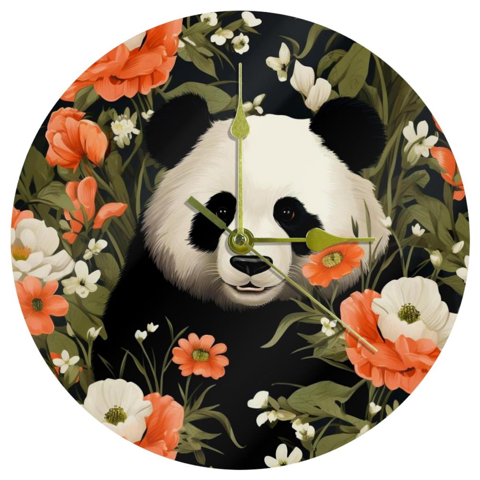 Panda Circular Acrylic Wall Clock - Stylish Home Decor for a Timeless ...