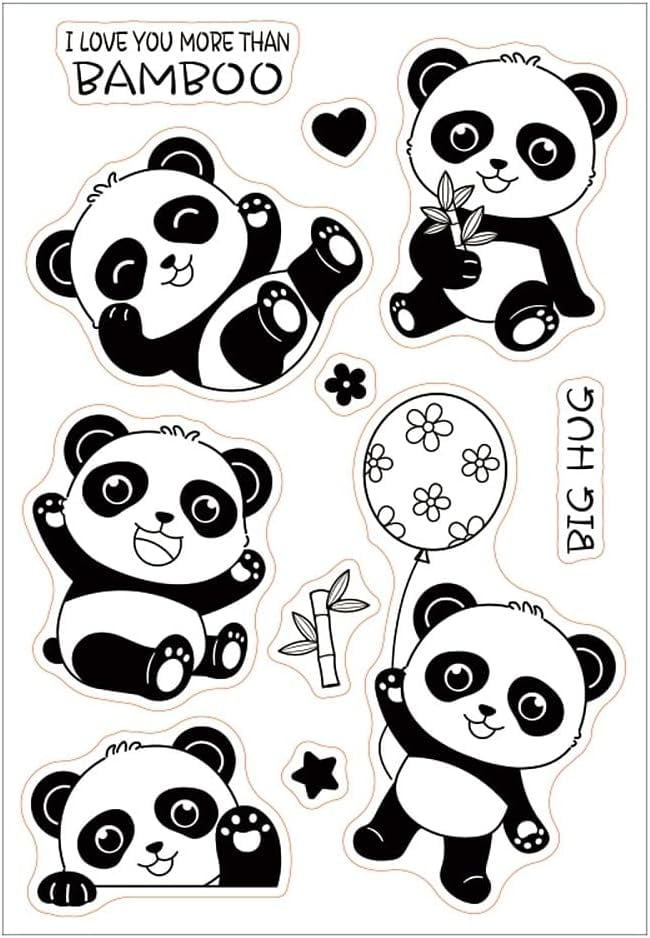 Panda Clear Stamps Animals Transparent Stamps - Walmart.com