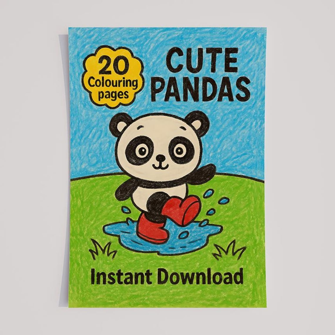 Panda Coloring Pages Kids & Adults Activity Bundle, 20 Sheets Poster ...