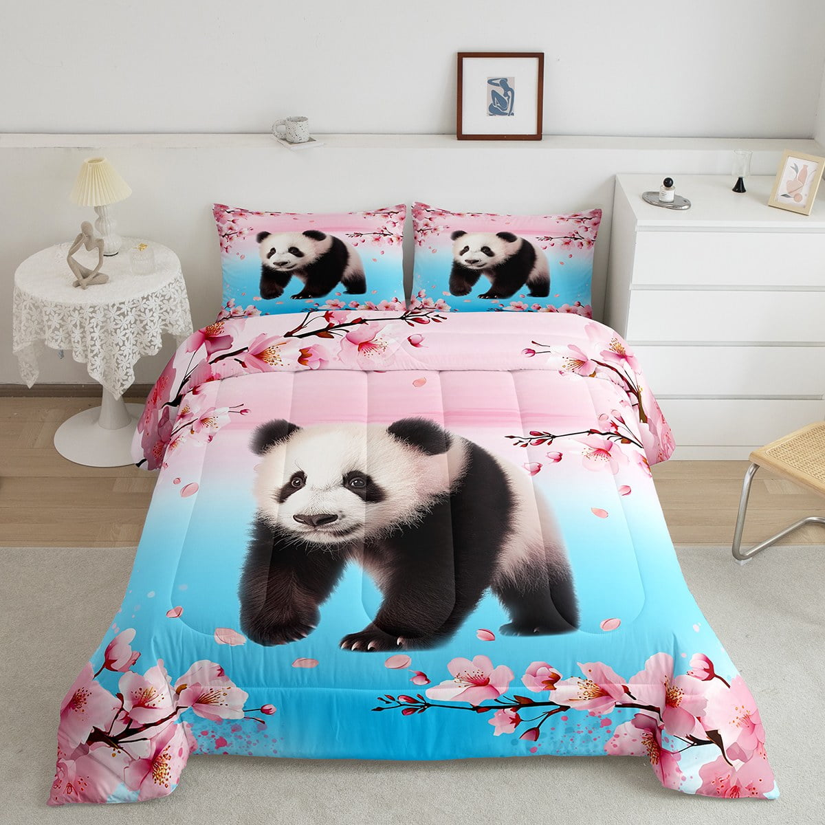 Panda Comforter Set Cartoon Bear Animal King Bedding Comforter Sets ...