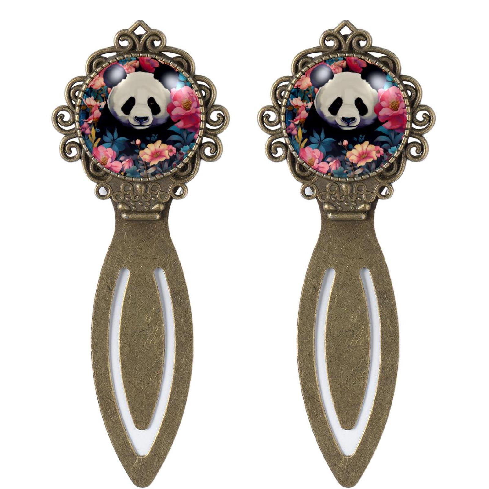 Panda Copper-Colored Lace Bookmarks Set - Stainless Steel Book Markers ...