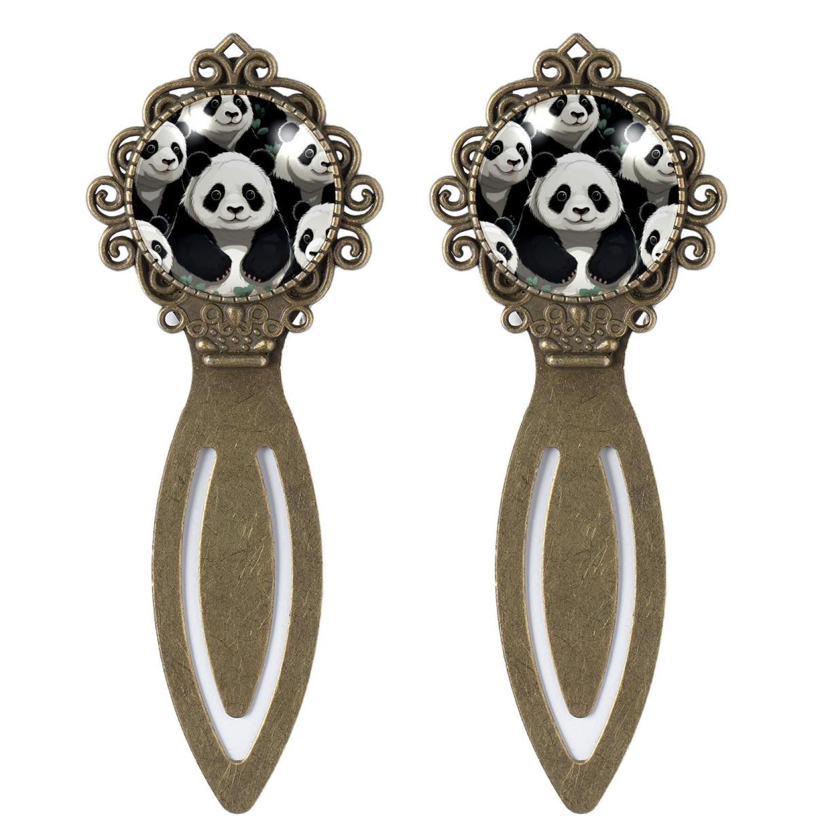Panda Copper-Colored Lace Bookmarks - Set of 2 Stainless Steel Book ...