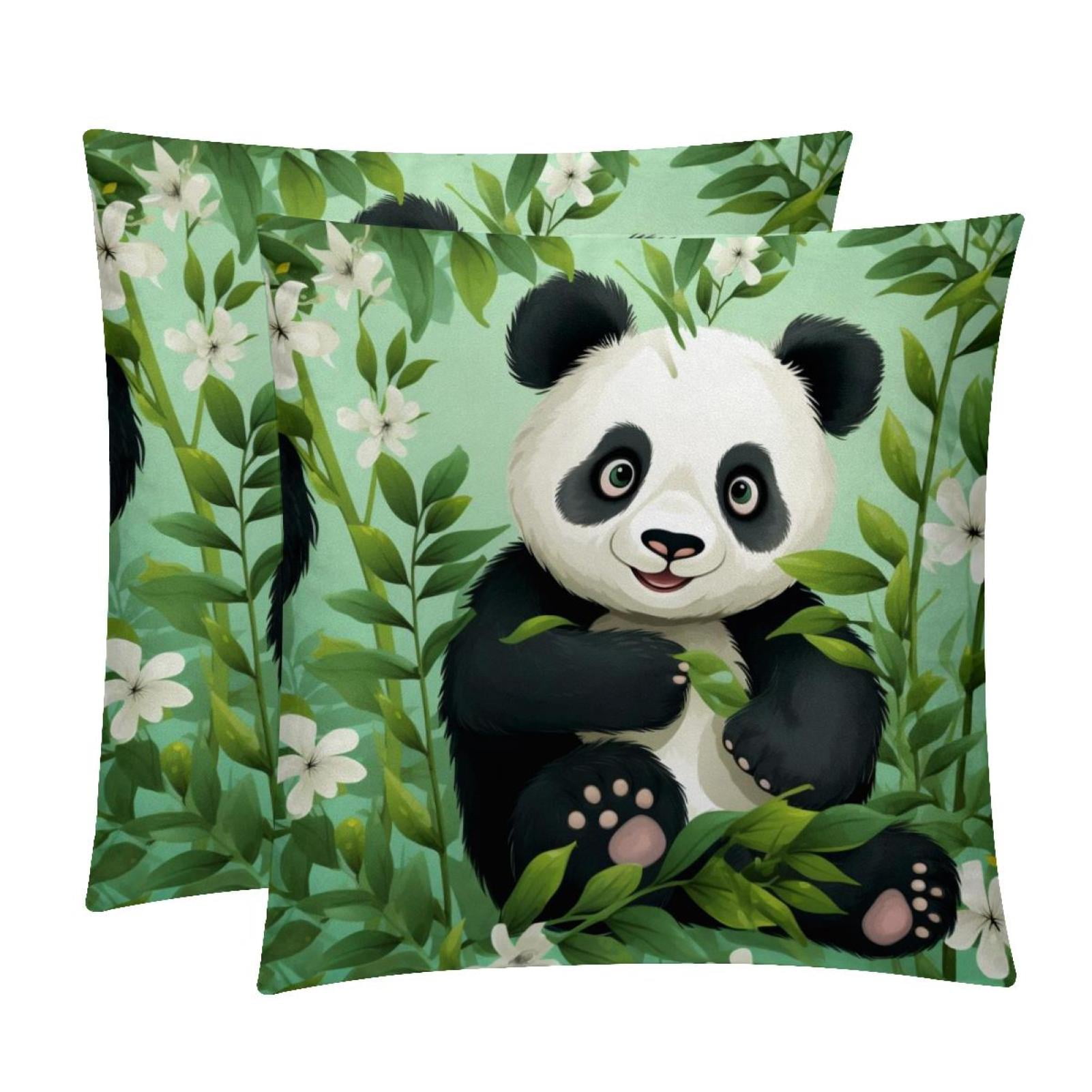 Panda Covers Set of 2, Unique Patterns, 16x16 18x18 20x20 Inches for ...