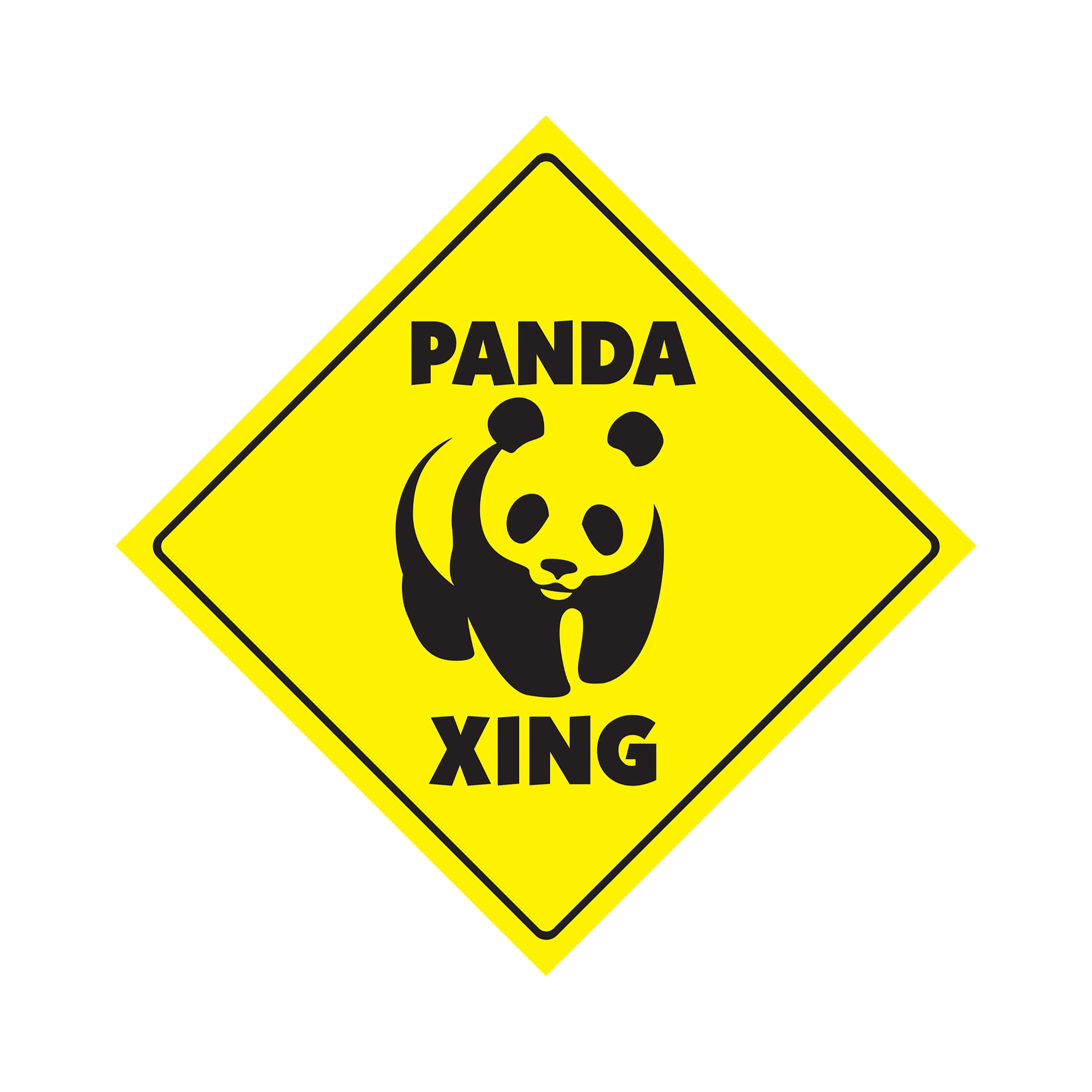 Panda Crossing Sign Zone Xing | Indoor/Outdoor | 20" Tall bear zoo ...