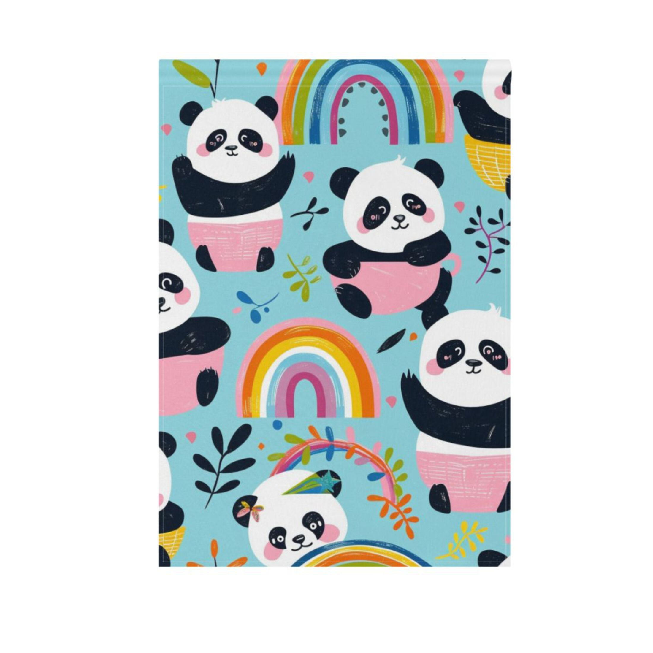 Panda Cup Rainbow Leaf Garden Flag 28"x40" Double-Sided Yard Flags for ...