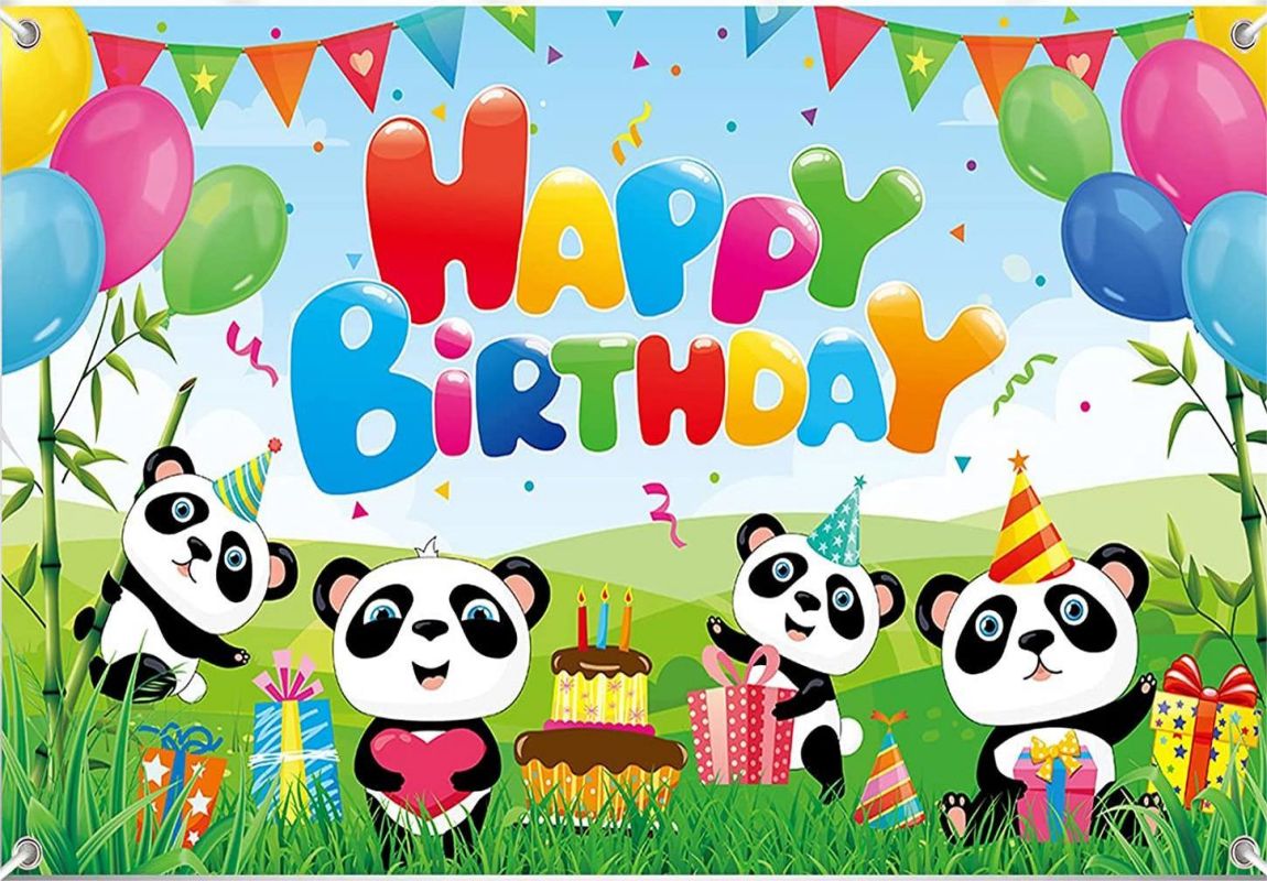 Panda Cute Cartoon Bamboo Zoo Background Party Photography Backdrops ...