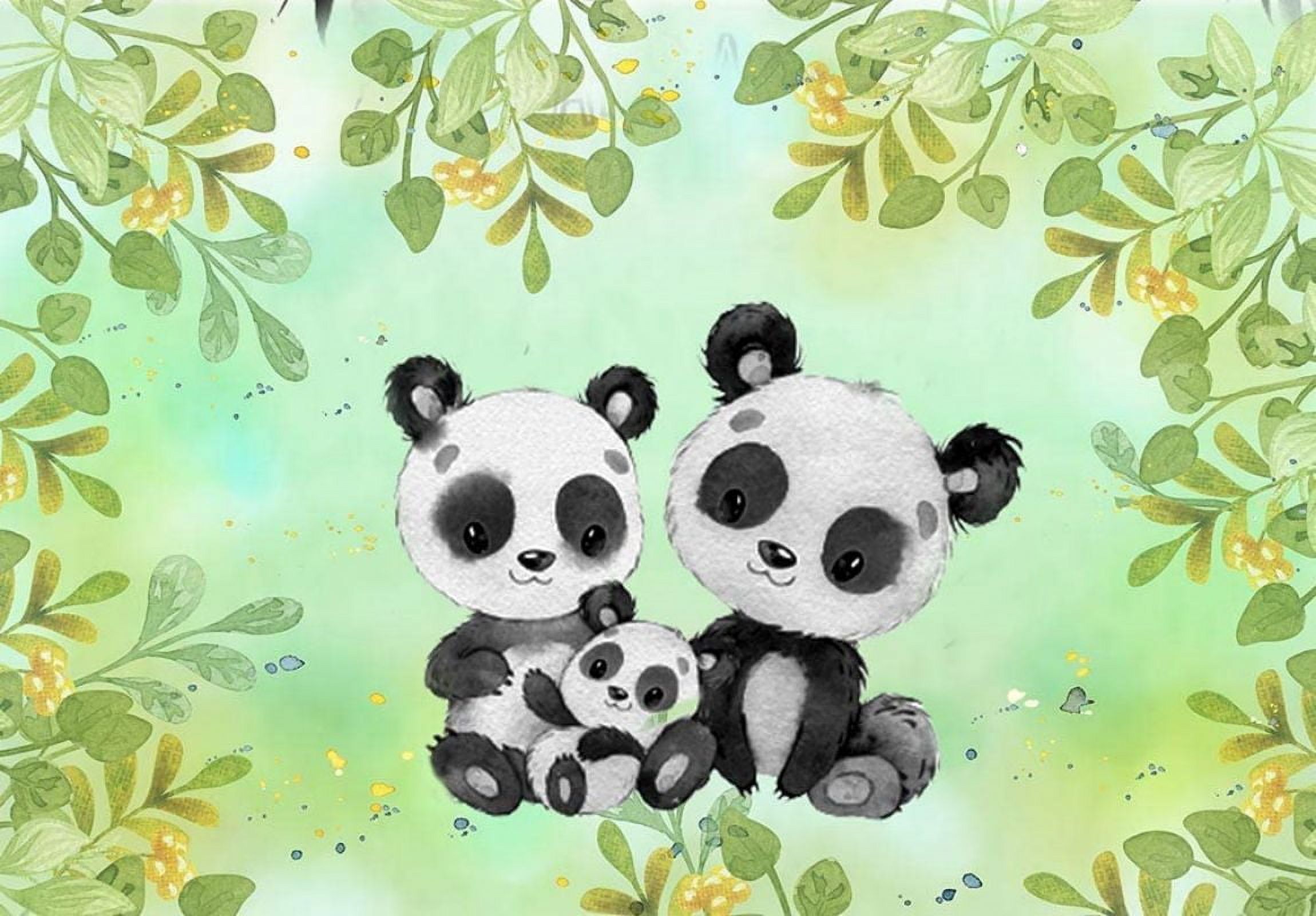 Panda Cute Cartoon Bamboo Zoo Background ration Custom Birthday ...