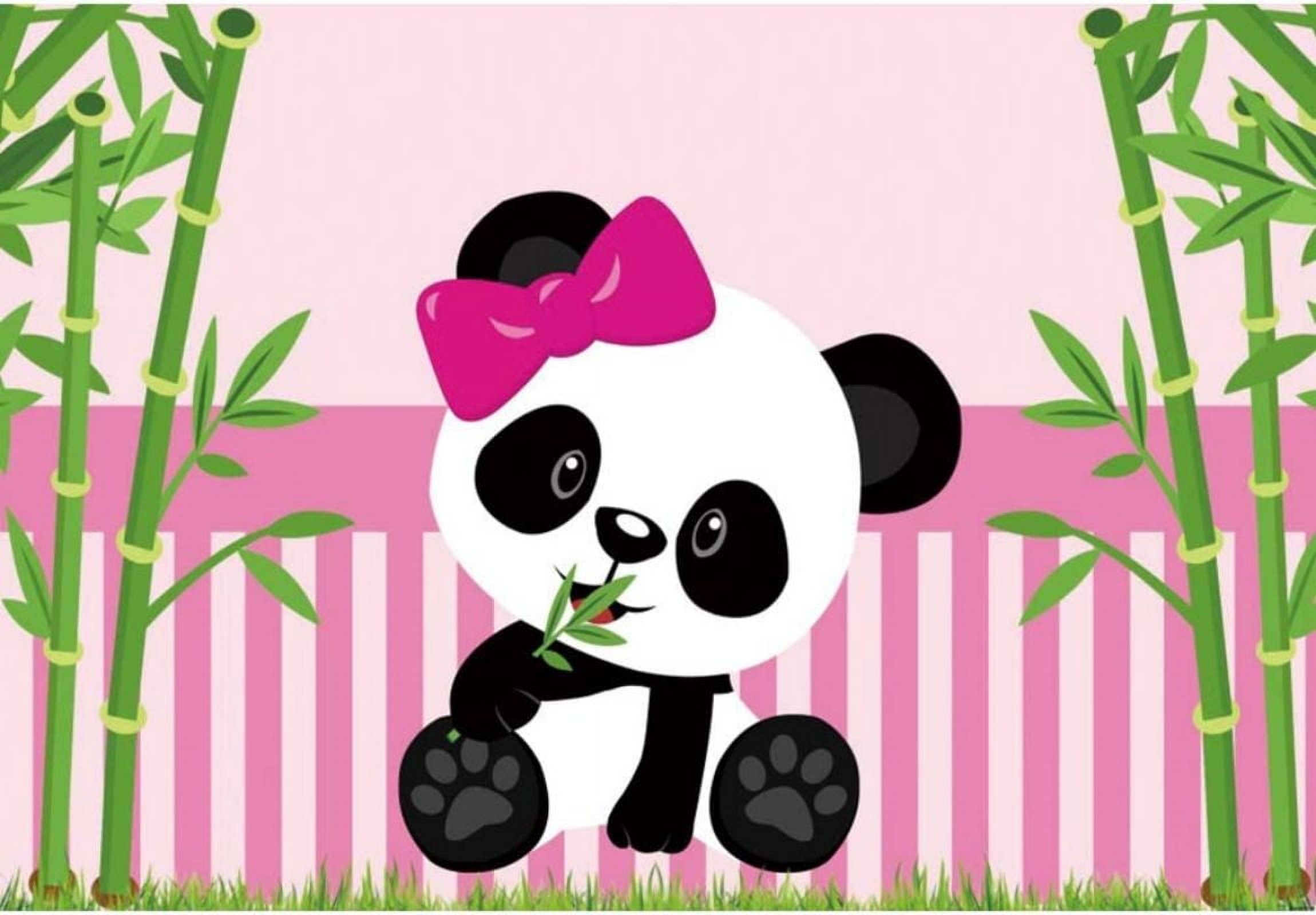 Panda Cute Cartoon Bamboo Zoo Background ration Custom Birthday ...