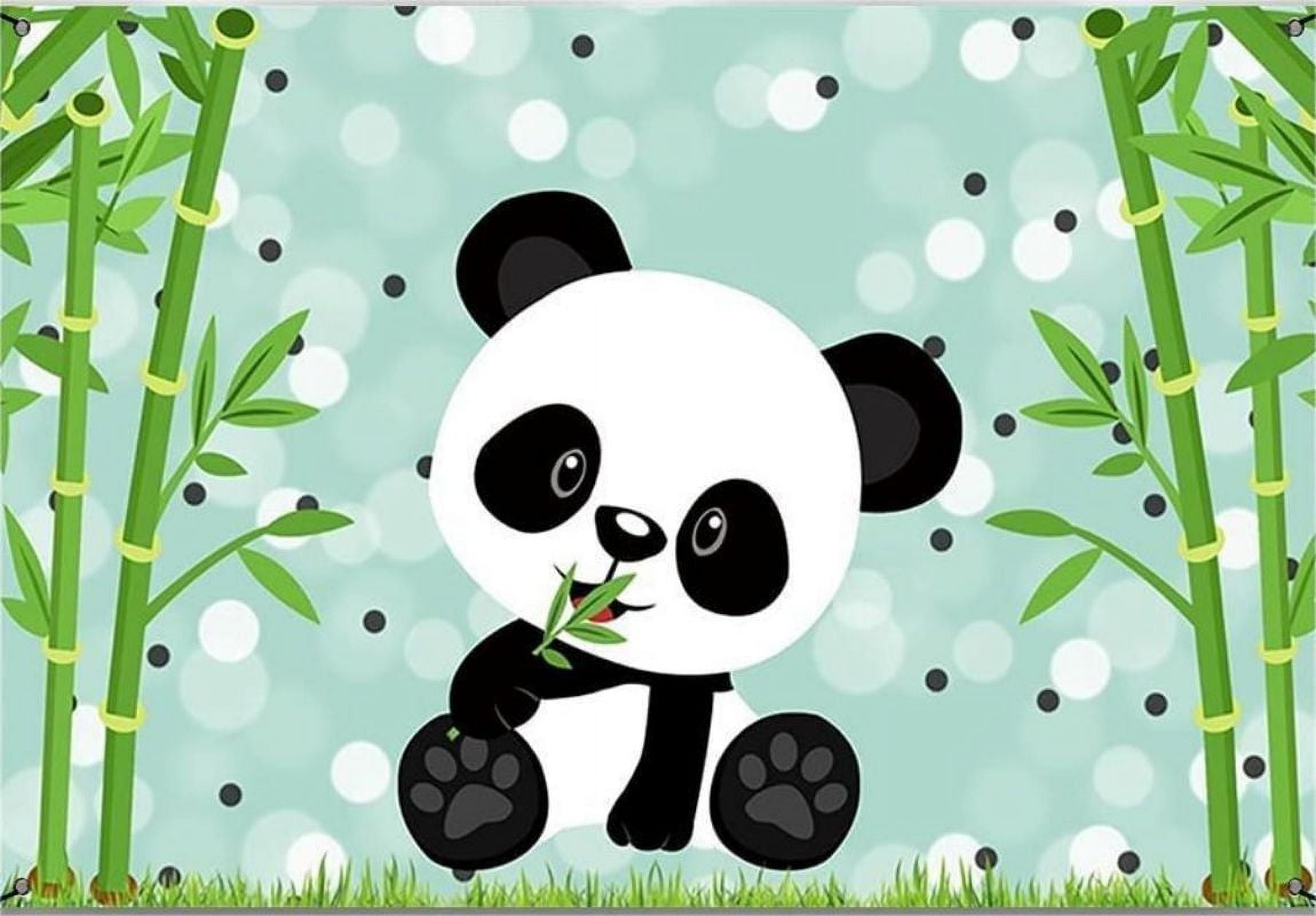 Panda Cute Cartoon Bamboo Zoo Background ration Custom Birthday ...