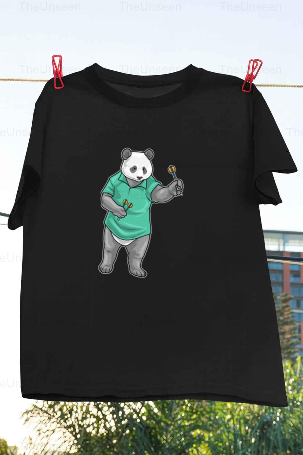 Panda Darts Funny Animal Sport Player Target Fun Fun Unisex T-Shirt up ...