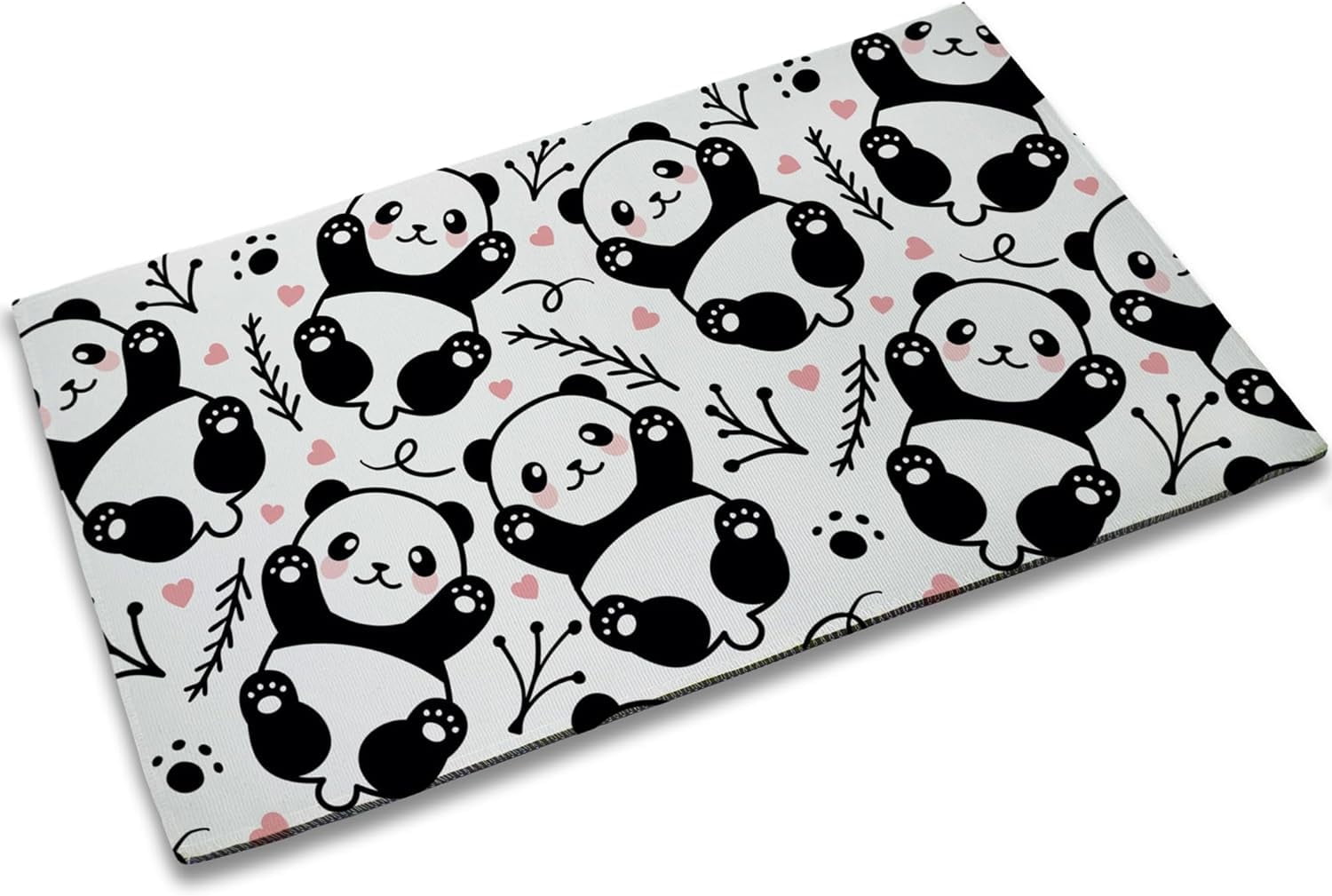 Panda Doormat Entrance Rugs Indoor 17 x 30 Inch,Cute Pandas Welcome ...