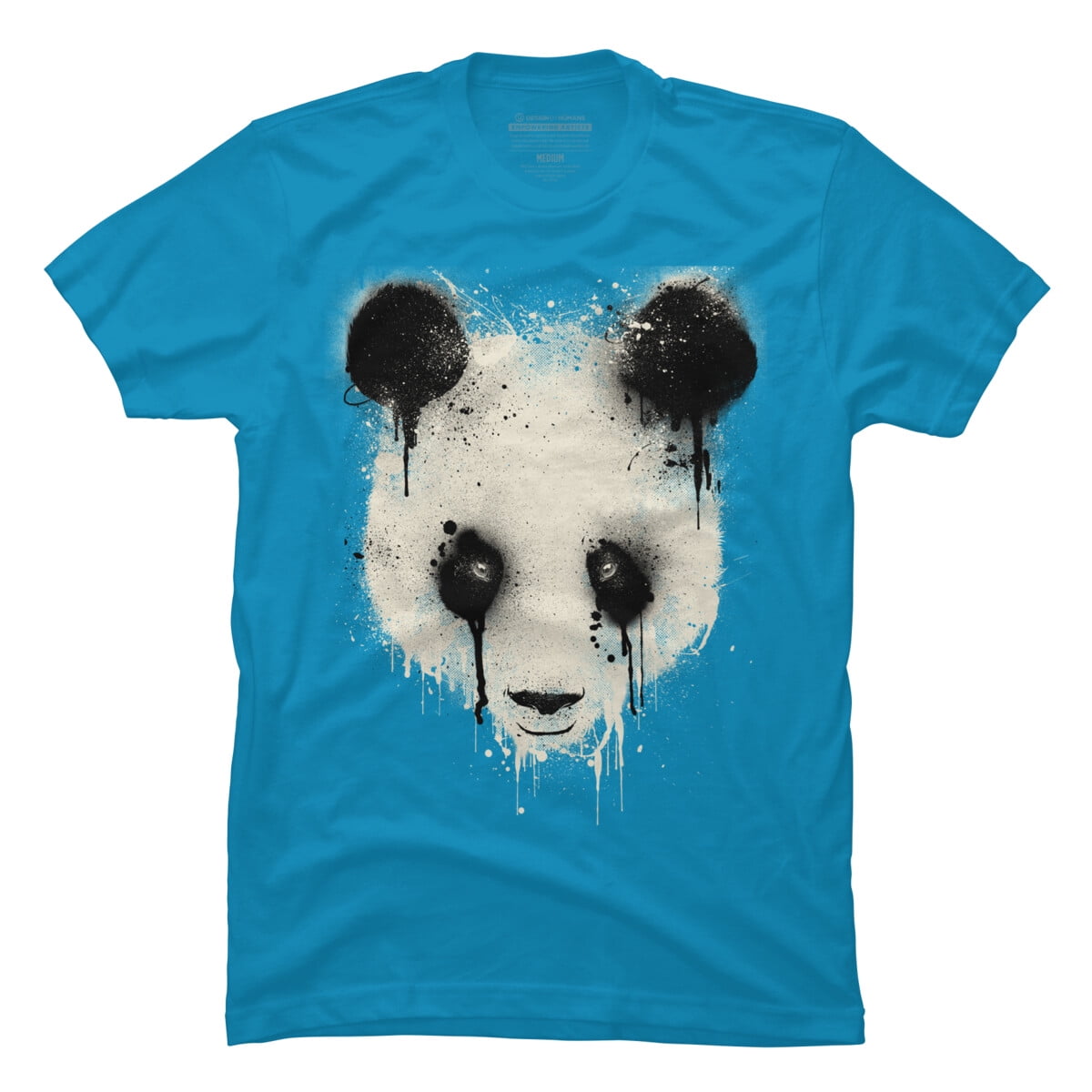 Panda Drip Mens Turquoise Blue Graphic Tee - Design By Humans S ...