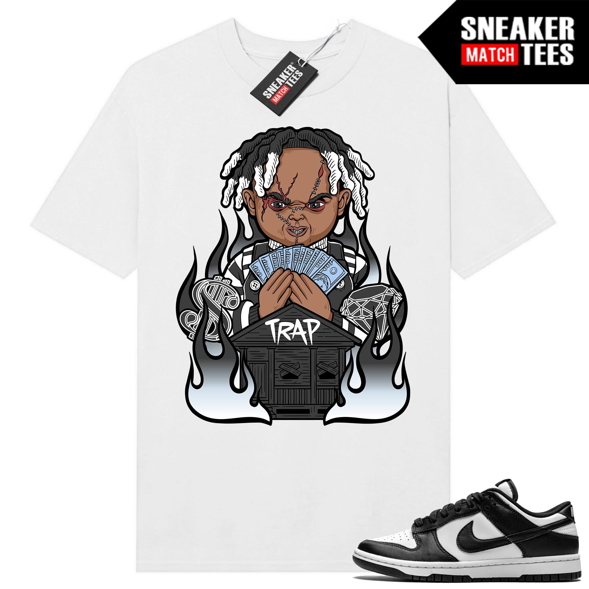 Panda Dunk Low to match Sneaker Match Tees White "Trap Chucky ...
