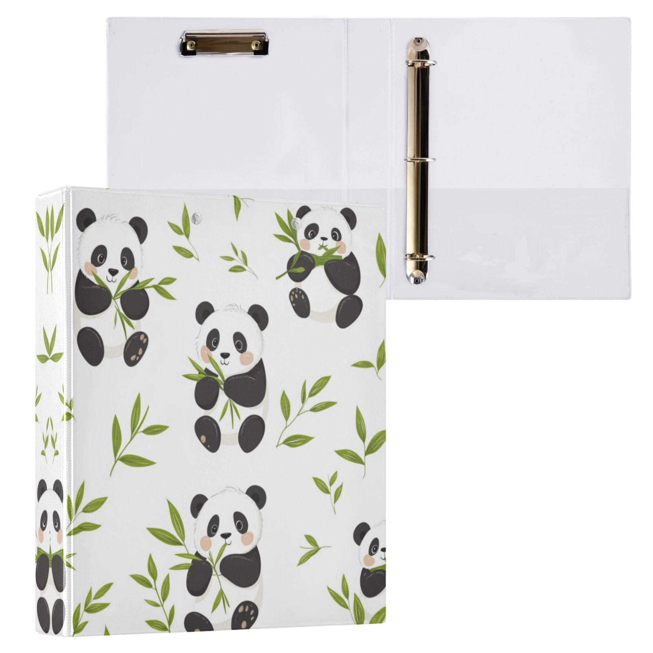Panda Eating Bamboo 3 Ring Hardcover Binders 1.5in Round Rings for ...