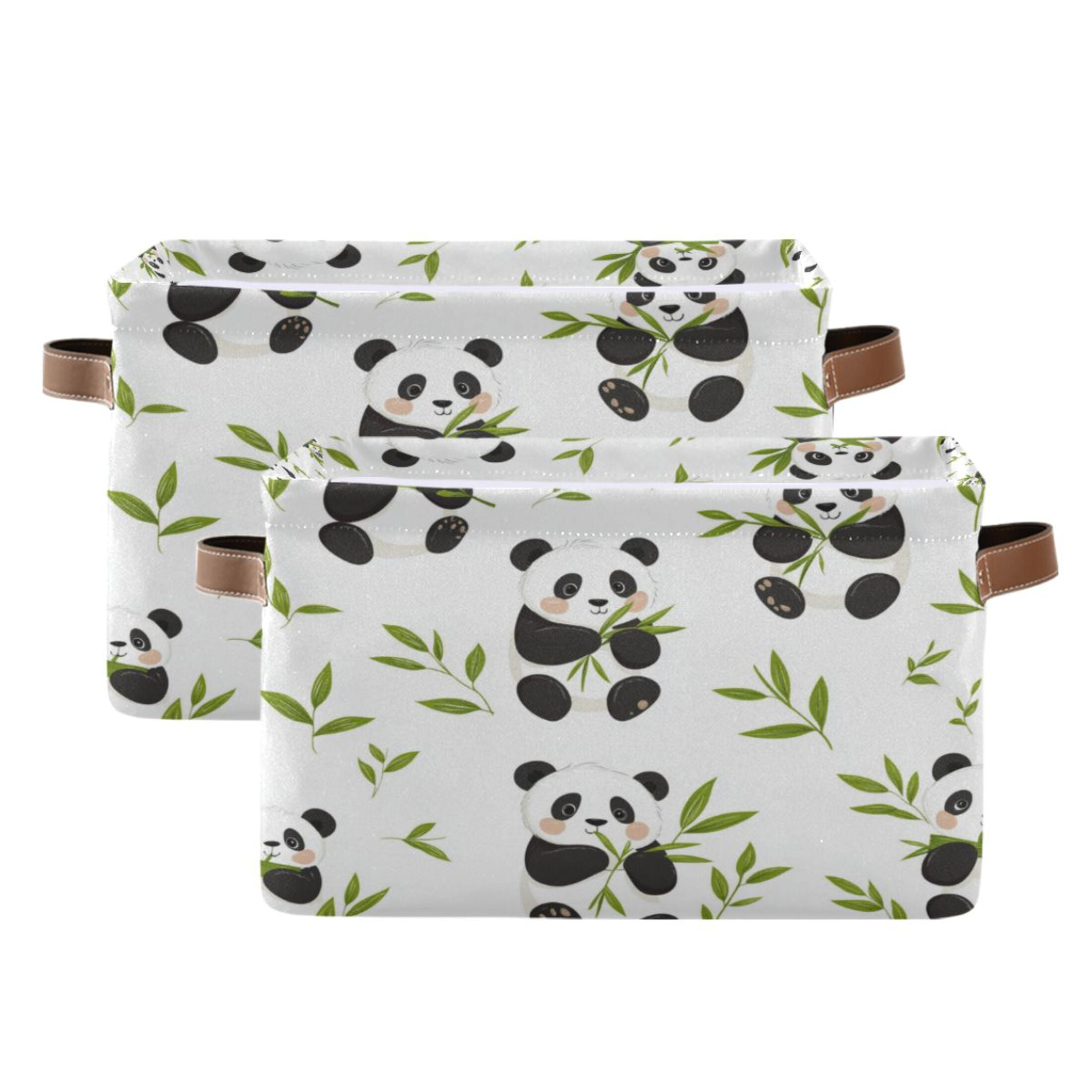Panda Eating Bamboo Foldable Storage Basket,Canvas Fabric Foldable ...