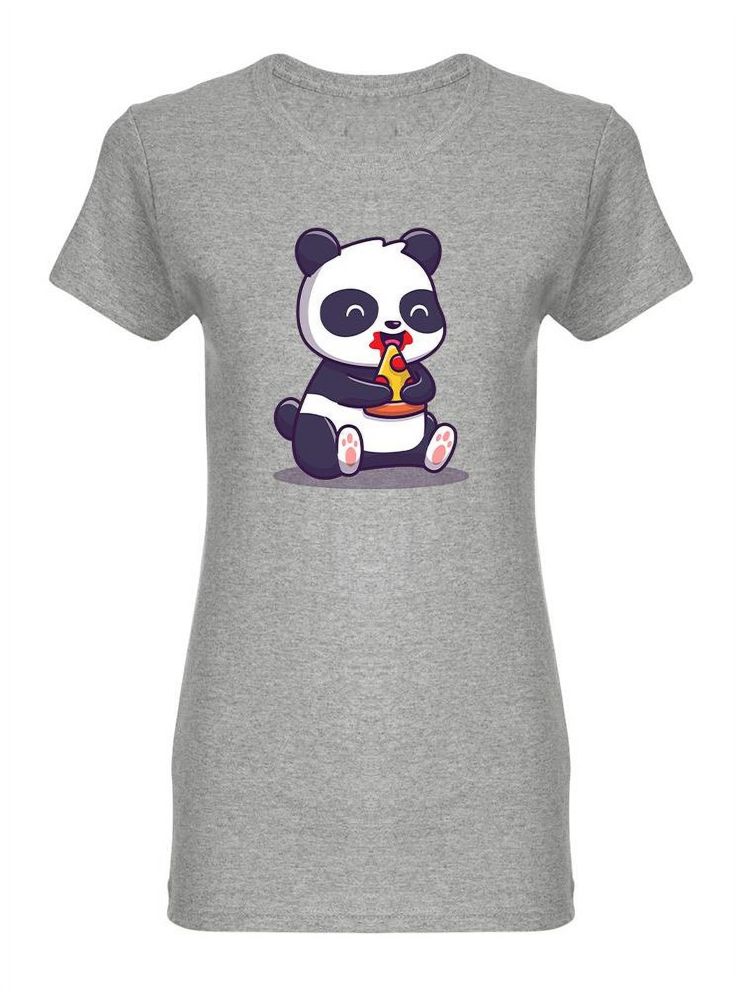 Panda Eating Pizza Shaped T-Shirt Women -Image by Shutterstock, Female ...