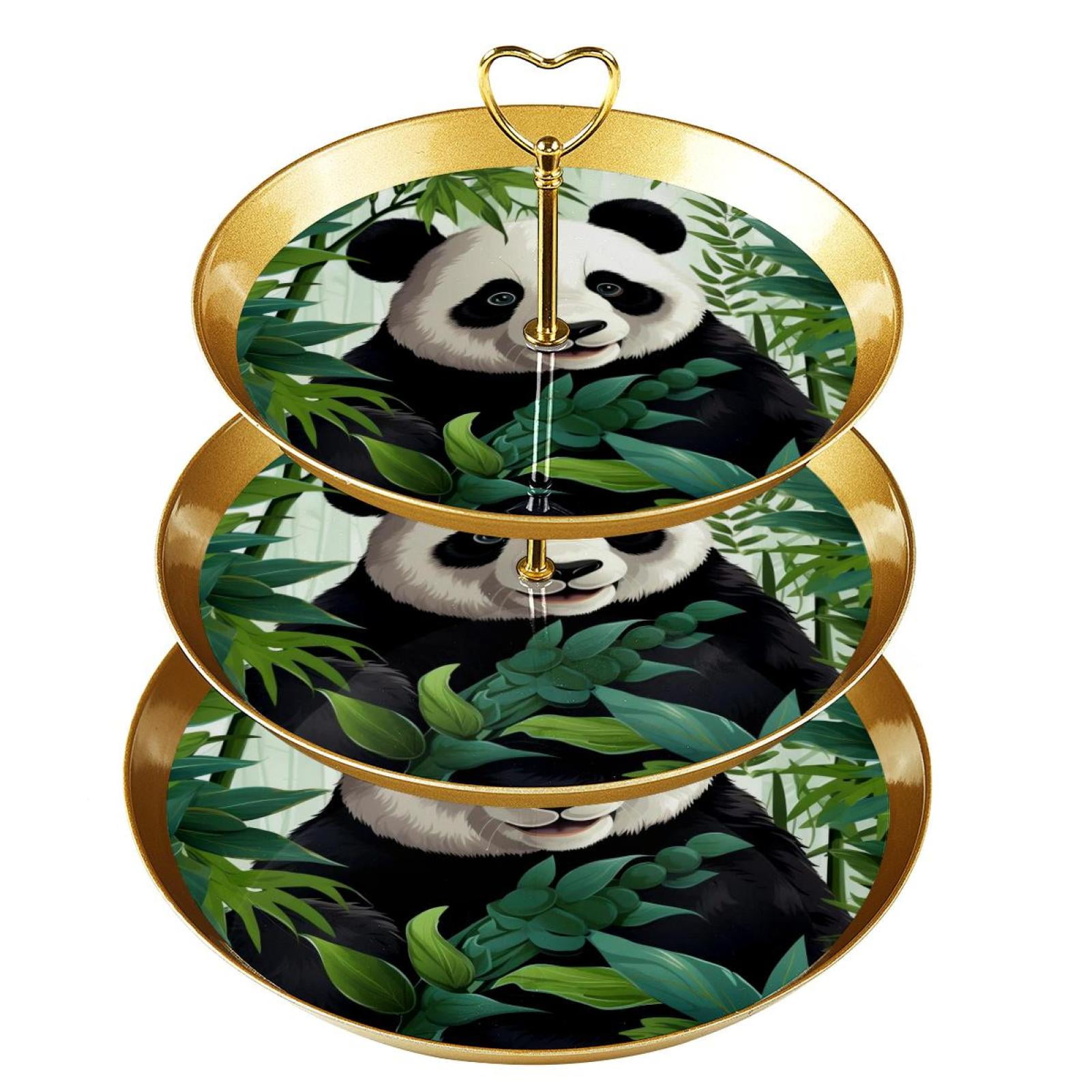 Panda Elegant Plastic Discs Cupcake Stand with Iron Pillars - 3 Tier ...