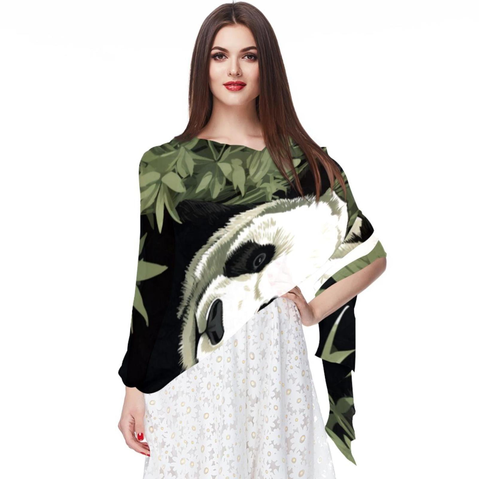 Panda Elegant Silk Scarf - Translucent Chiffon Yarn - Lightweight and Breathable - 180*73 inches ...