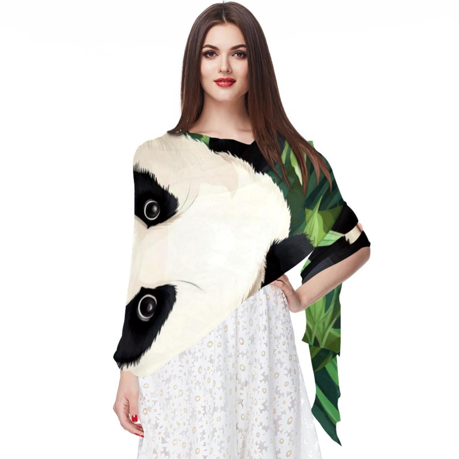 Panda Elegant Translucent Chiffon Silk Scarf 180*73 - Light Breathable ...