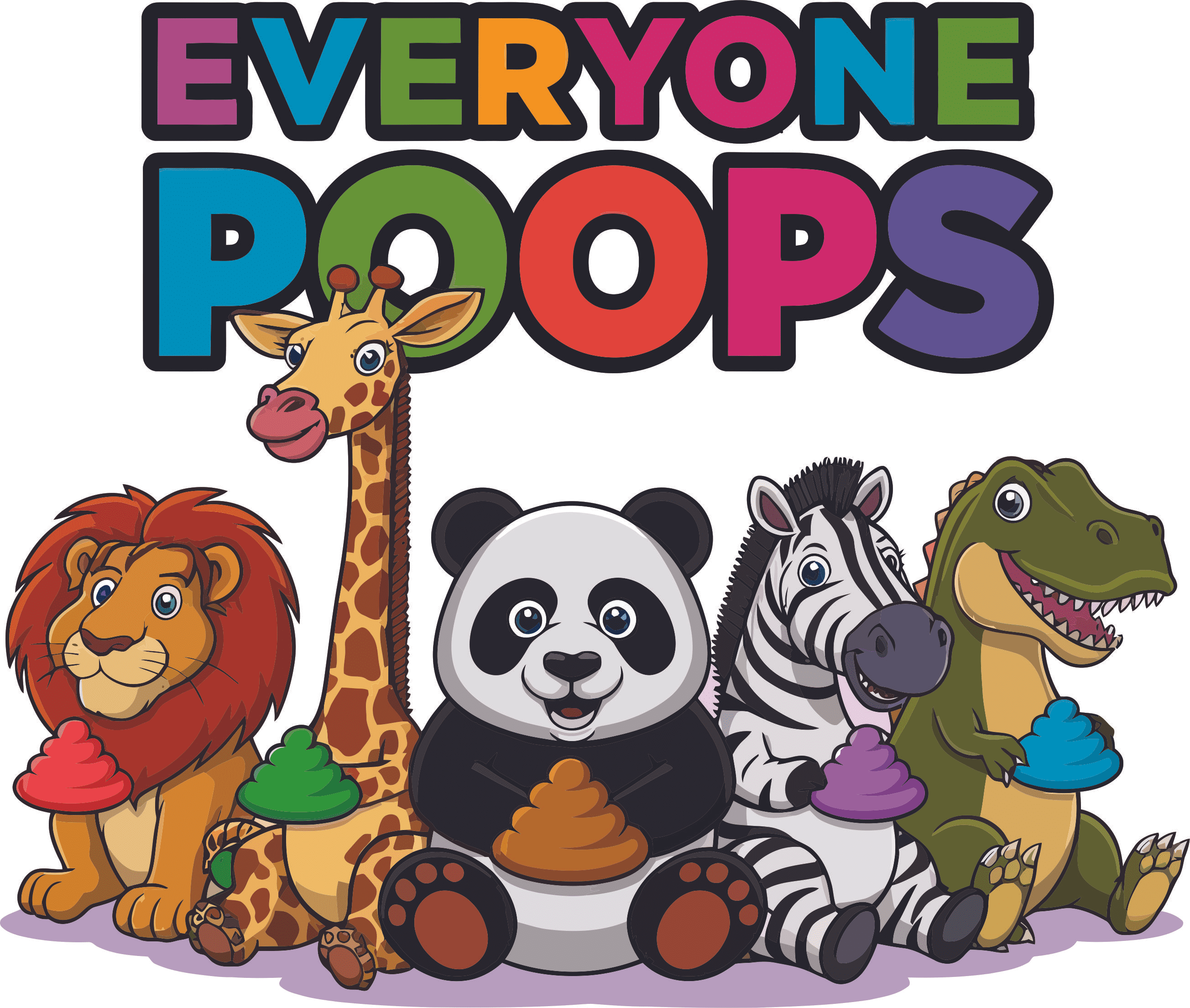 Panda Everyone Poops Cute Quote Wall Decal Decoration Colorful Cute ...