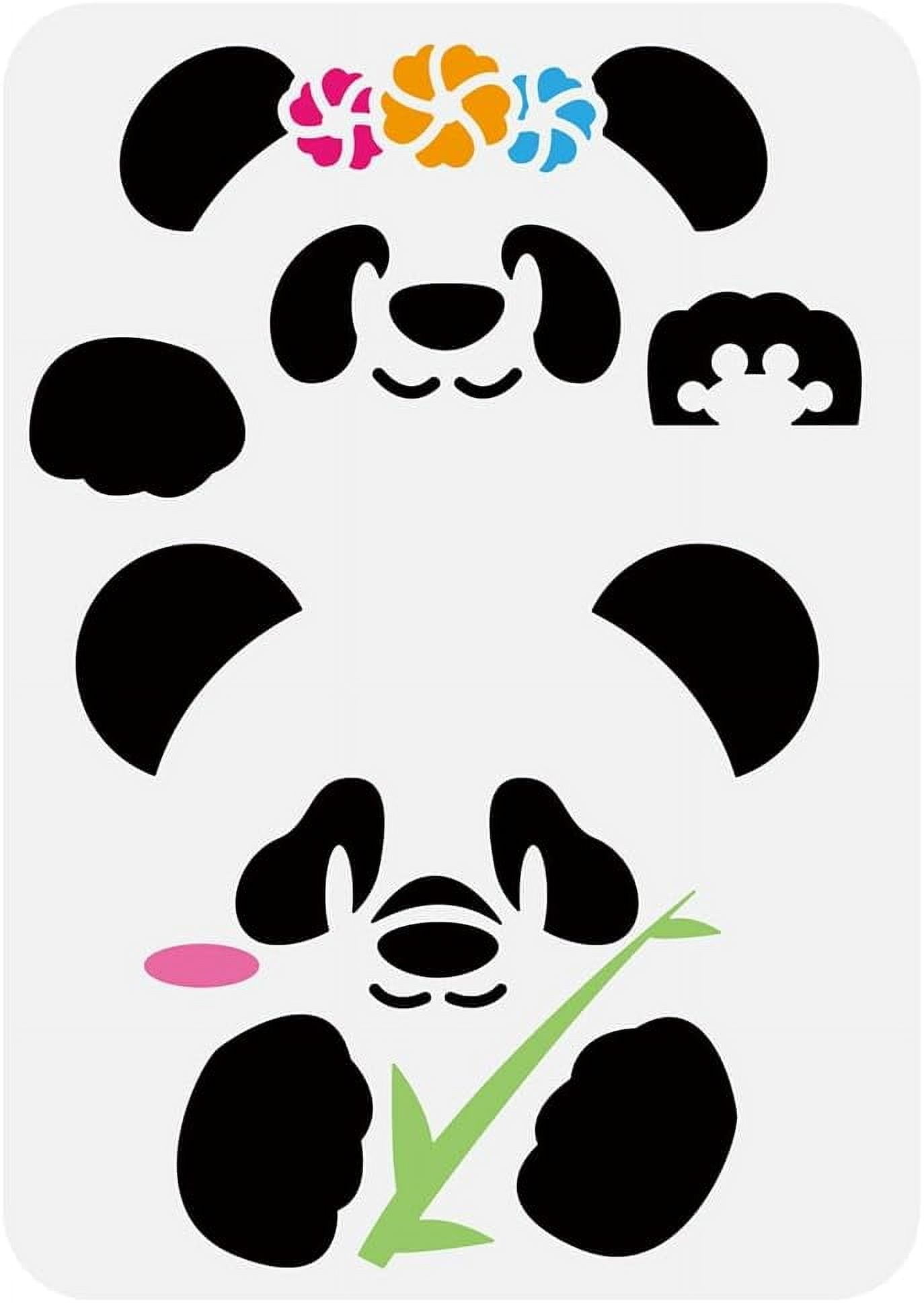 Panda Face Stencil for Painting 8.3x11.7inch Large Cute Panda Painting ...