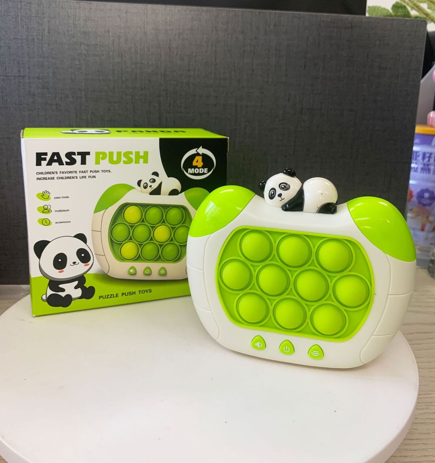 Panda Fast Push Game, Cute Anime Pop Fidget Light Up Bubble Handheld ...