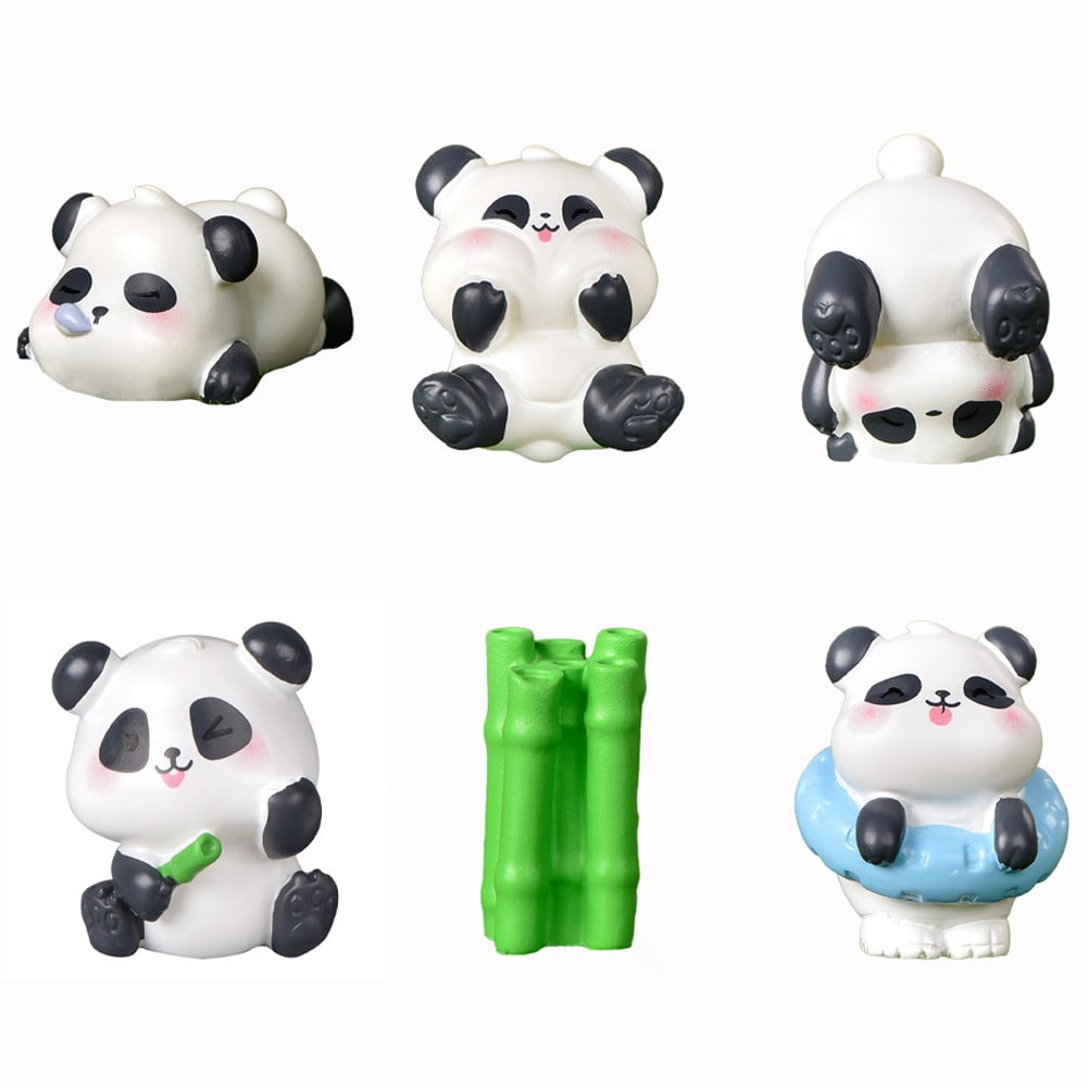 Panda Figure Miniature Figurines, Dollhouse Terrarium Decoration ...