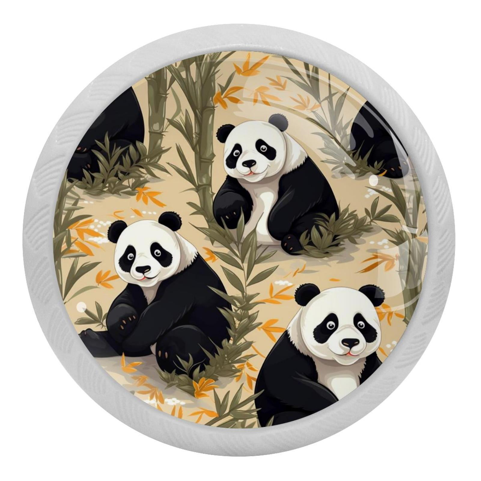 Panda Fluorescent Drawer Pulls with Screws - Round 4-Pack Glow-in-the ...