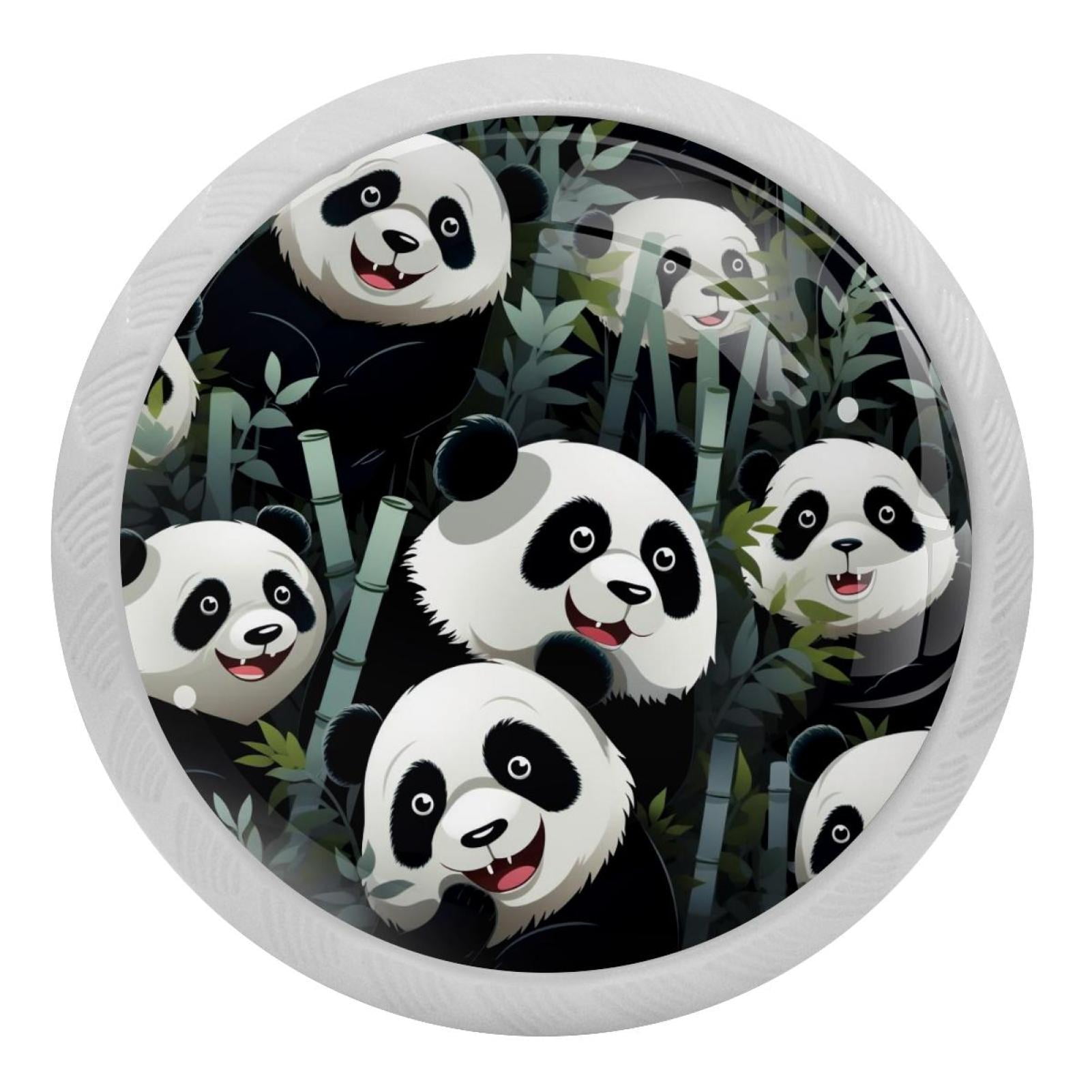 Panda Fluorescent Drawer Pulls with Screws - Round 4-Pack Glow-in-the ...