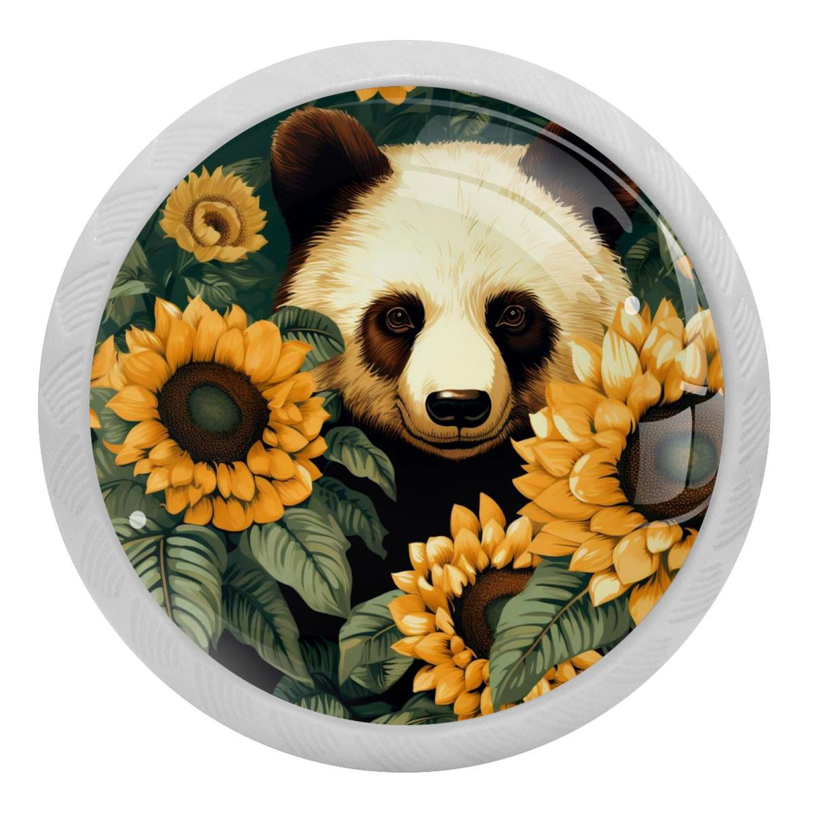 Panda Fluorescent Drawer Pulls with Screws - Round 4-Pack: Glow-in-the ...