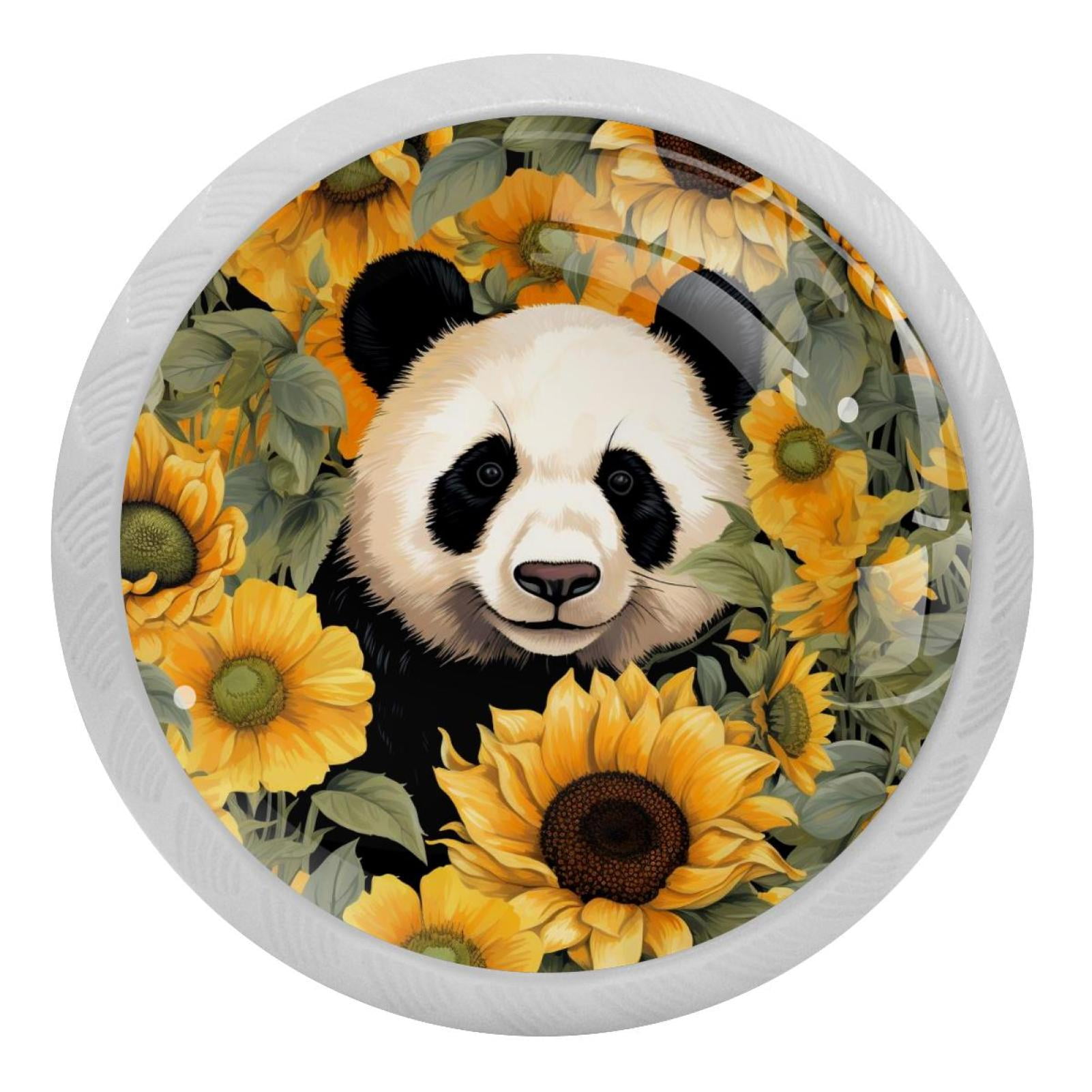 Panda Fluorescent Drawer Pulls with Screws - Round 4-Pack: Glow-in-the ...