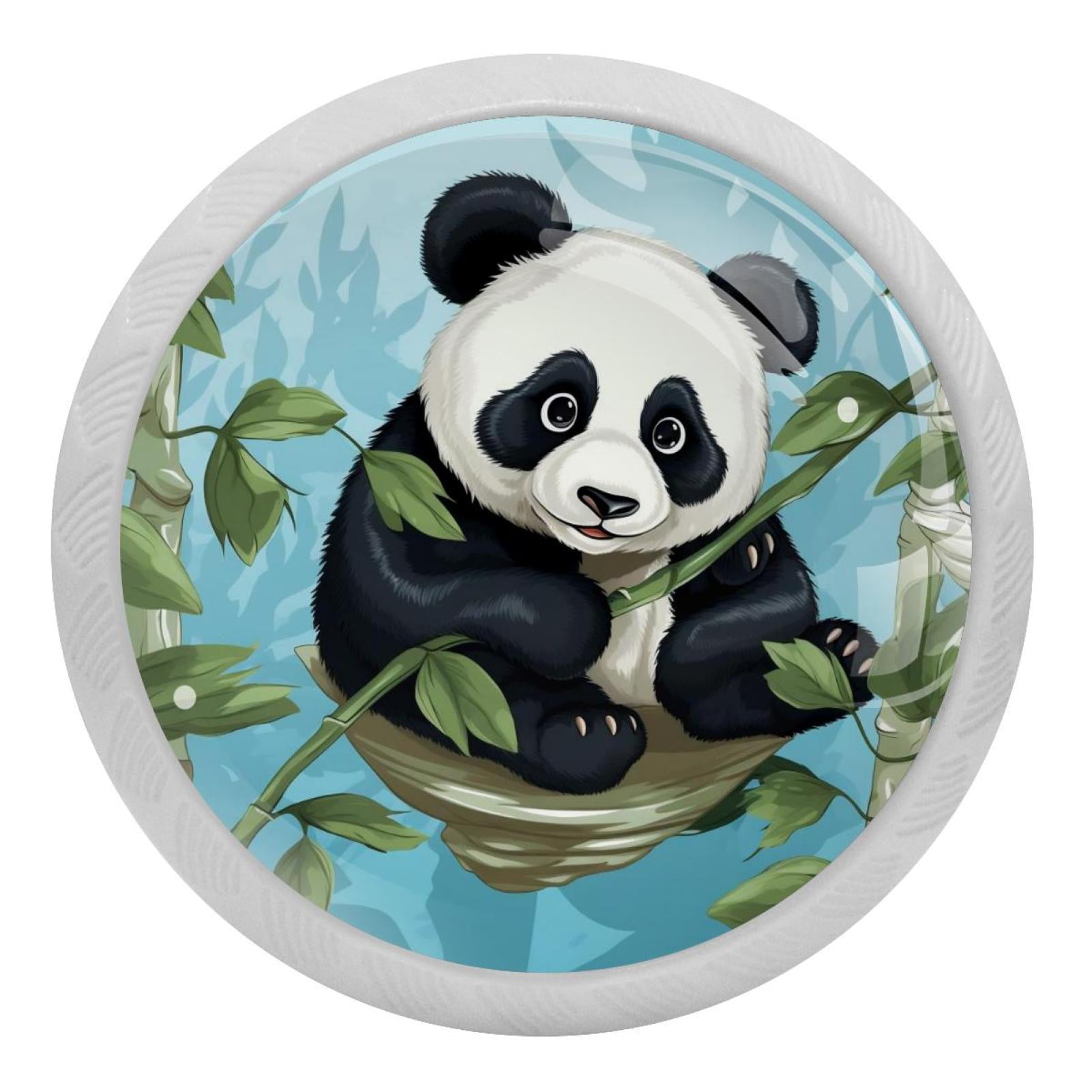 Panda Fluorescent Drawer Pulls with Screws - Round 4-Pack Glow-in-the ...