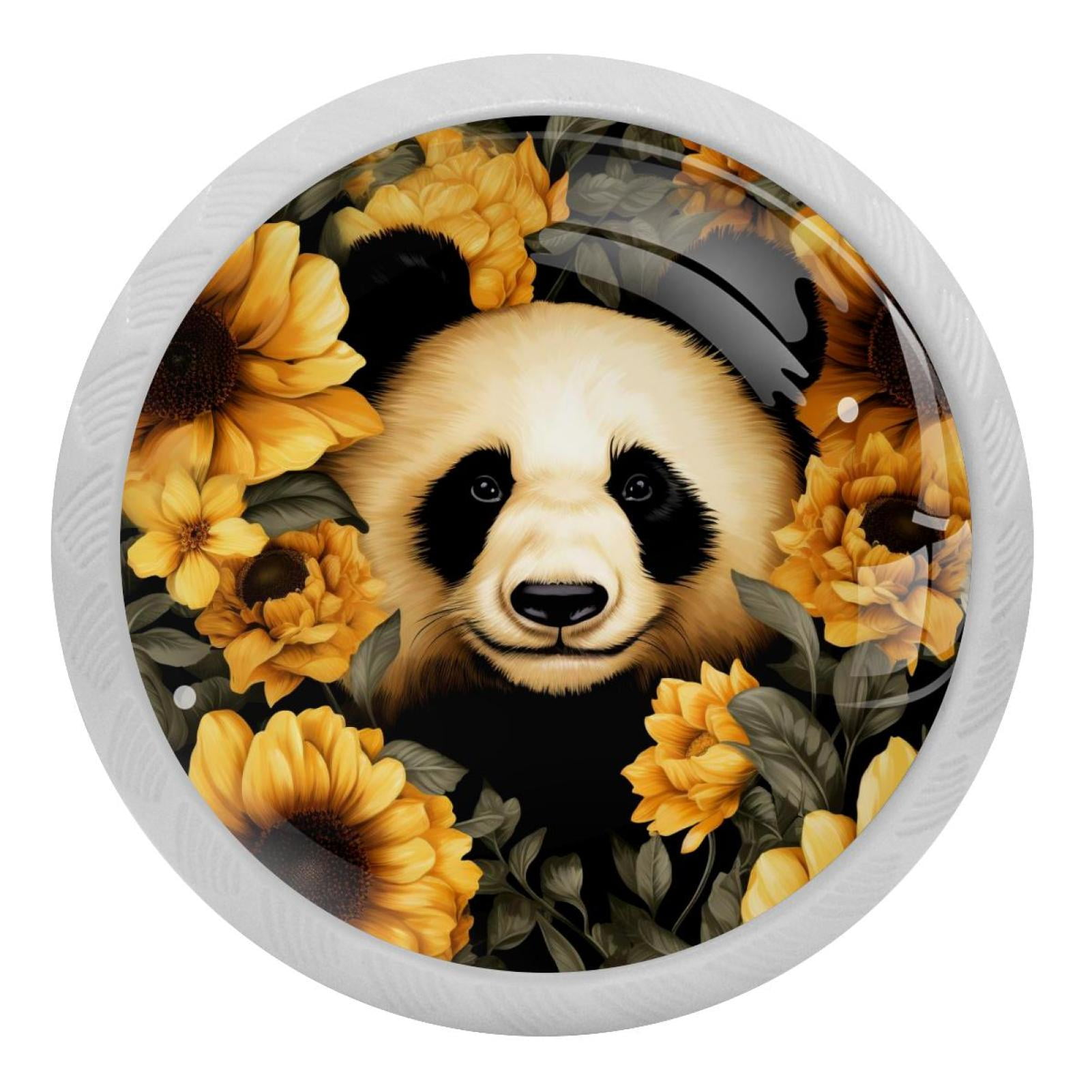 Panda Fluorescent Drawer Pulls with Screws: Round 4-Pack Glow-in-the ...