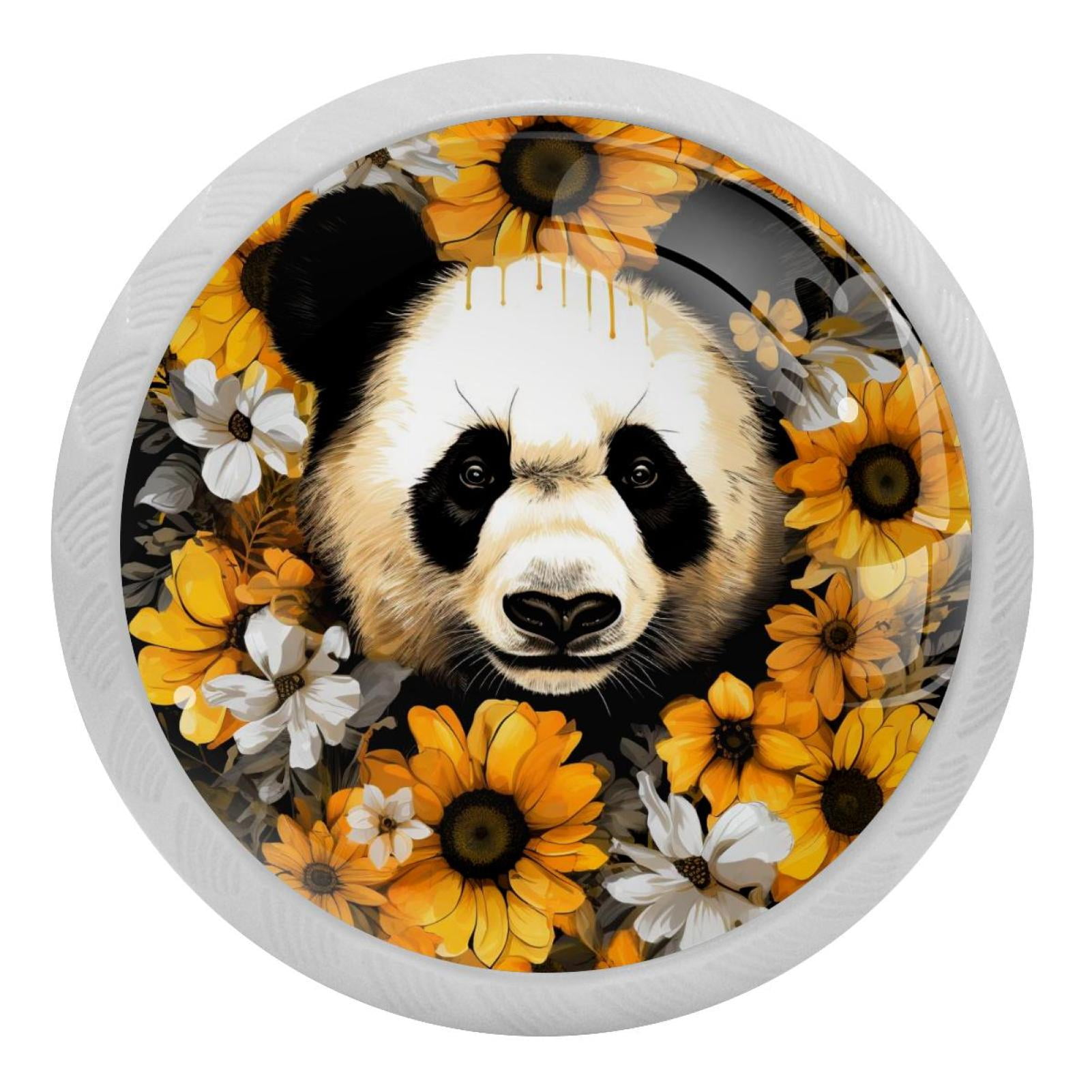 Panda Fluorescent Drawer Pulls with Screws: Round 4-Pack, Glow-in-the ...