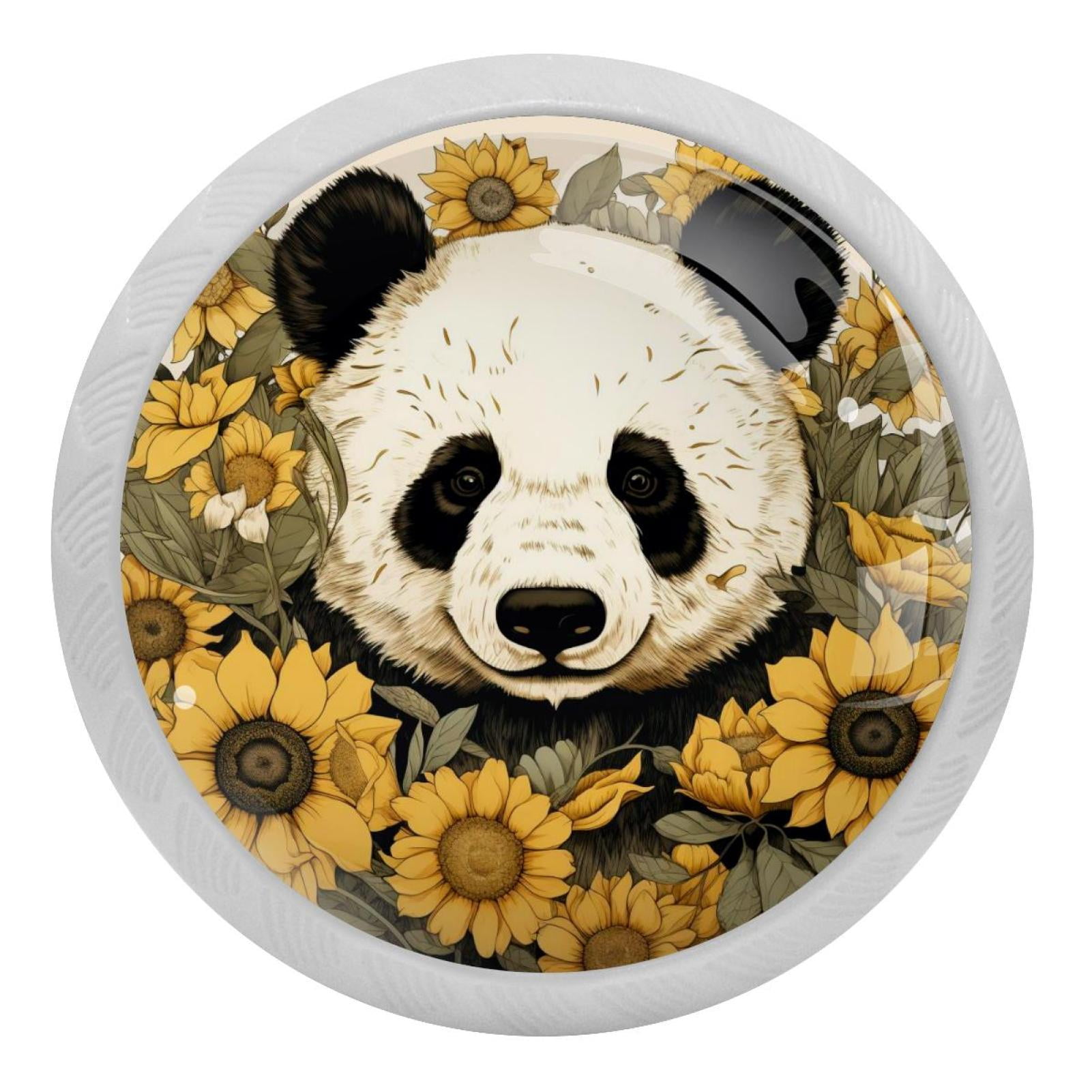 Panda Fluorescent Drawer Pulls with Screws: Round 4-Pack Glow-in-the ...