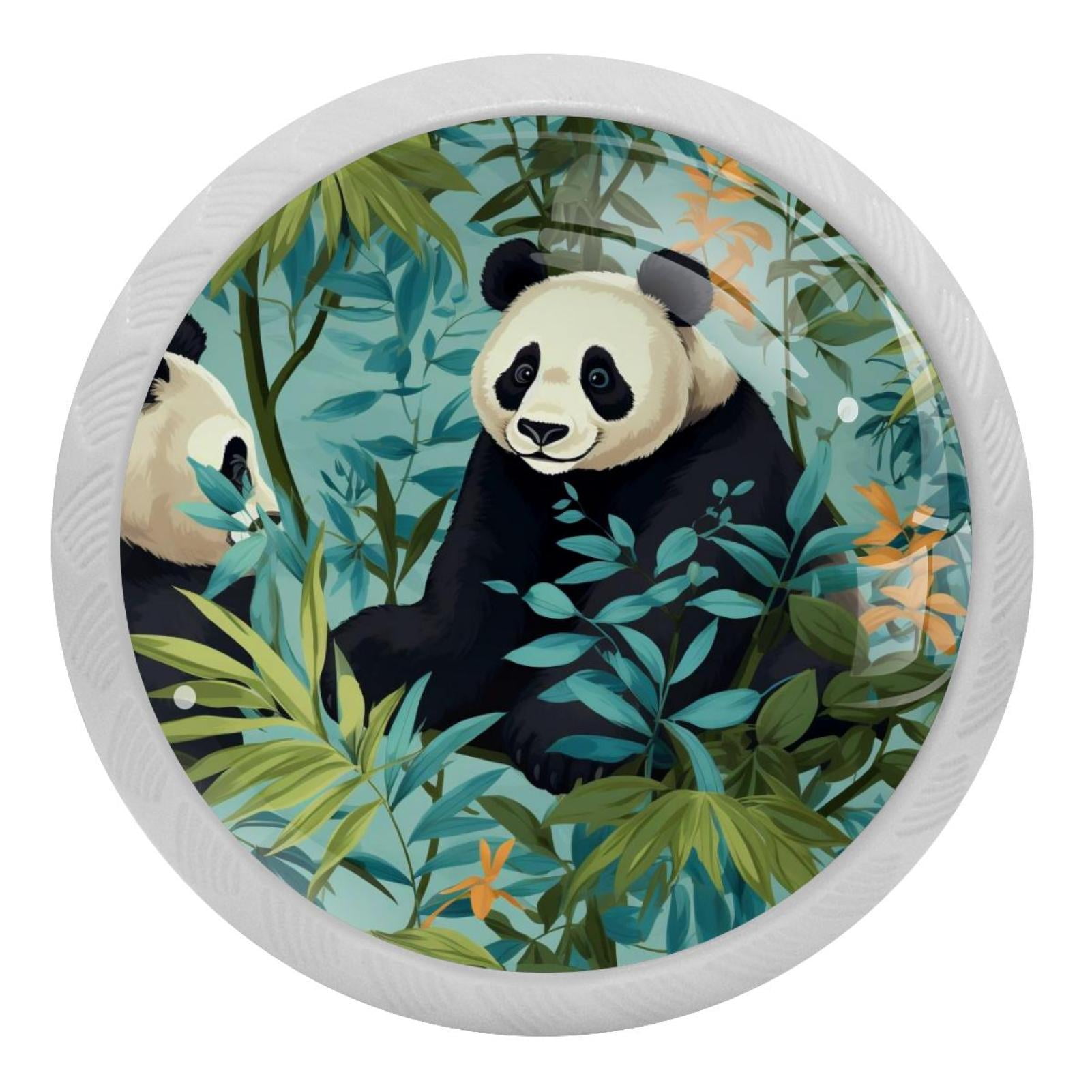 Panda Fluorescent Drawer Pulls with Screws: Round 4-Pack Glow-in-the ...