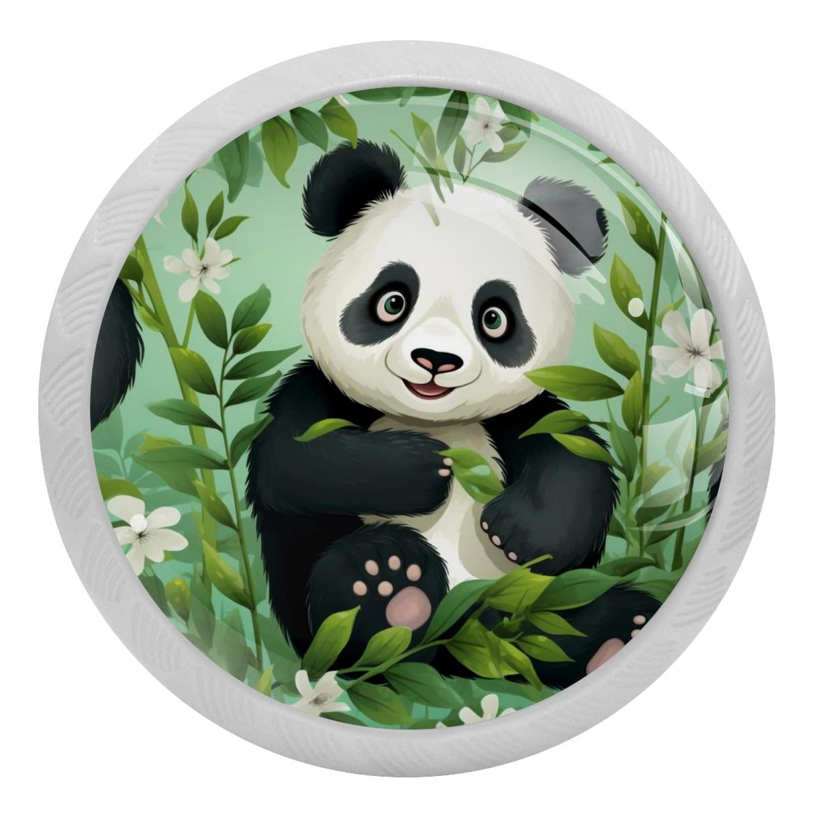 Panda Fluorescent Drawer Pulls with Screws - Round 4-Pack Glow-in-the ...